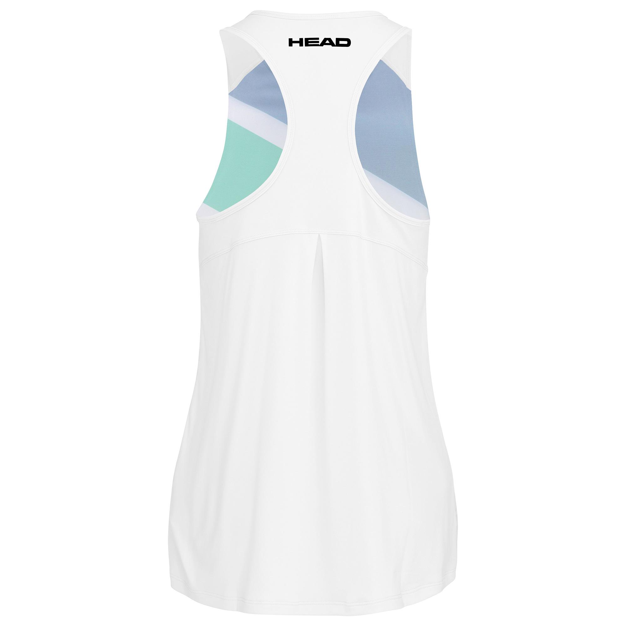 Head Girls Agility Tank Top - White/Green - Tennisnuts.com