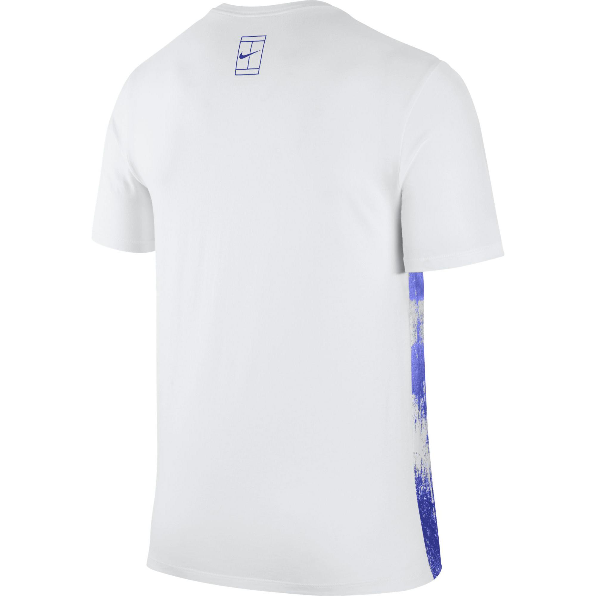 Nike Mens Rafa T-Shirt - White/Paramount Blue - Tennisnuts.com