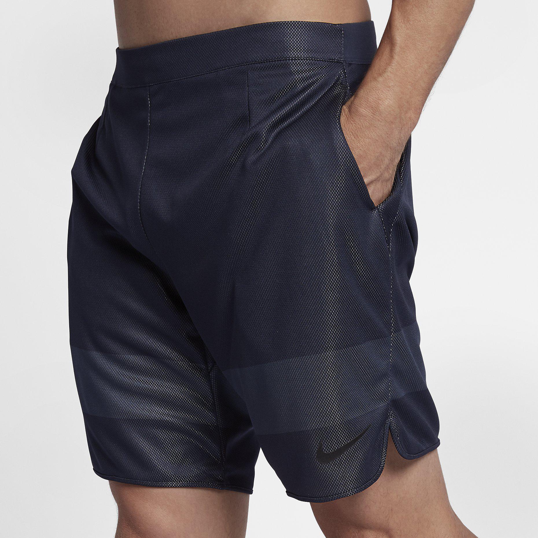 Nike Mens Court Tennis Shorts Thunder Bluedark Grey