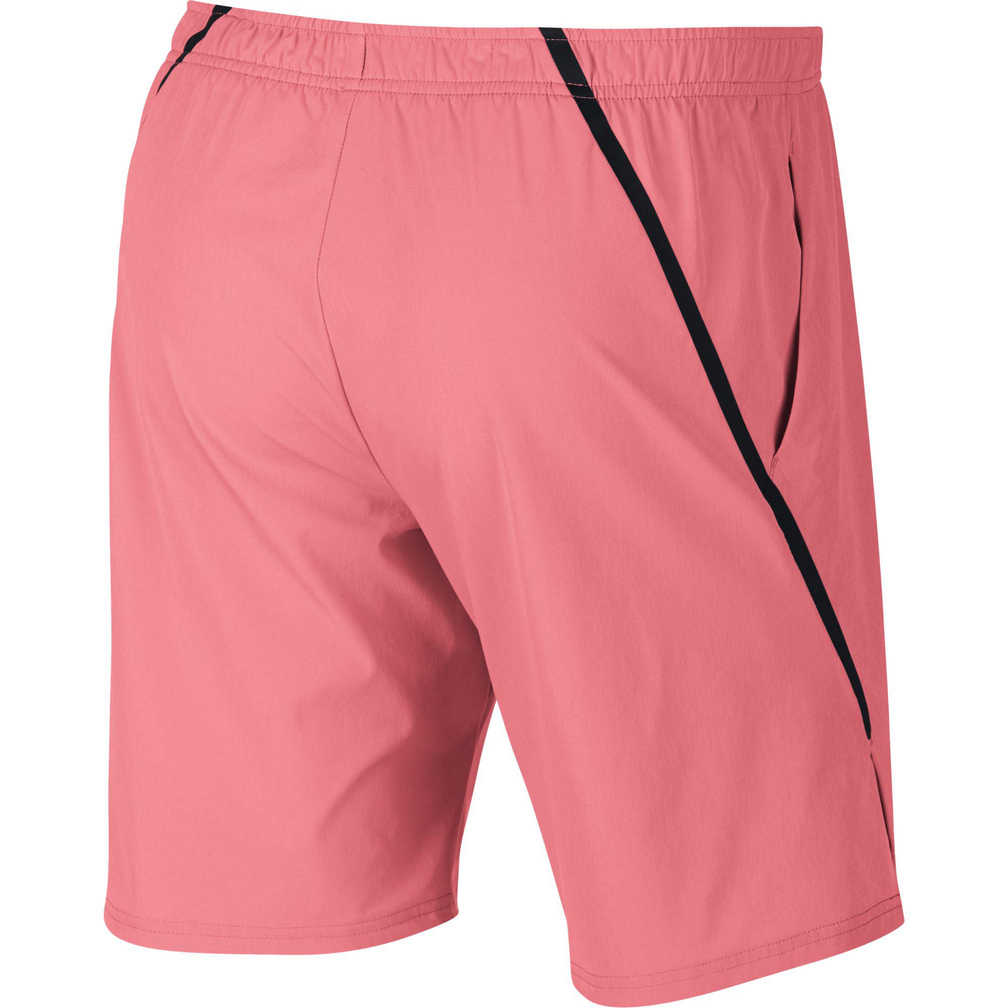 Nike Mens Flex Ace 9 Inch Shorts - Lava Glow/Black - Tennisnuts.com