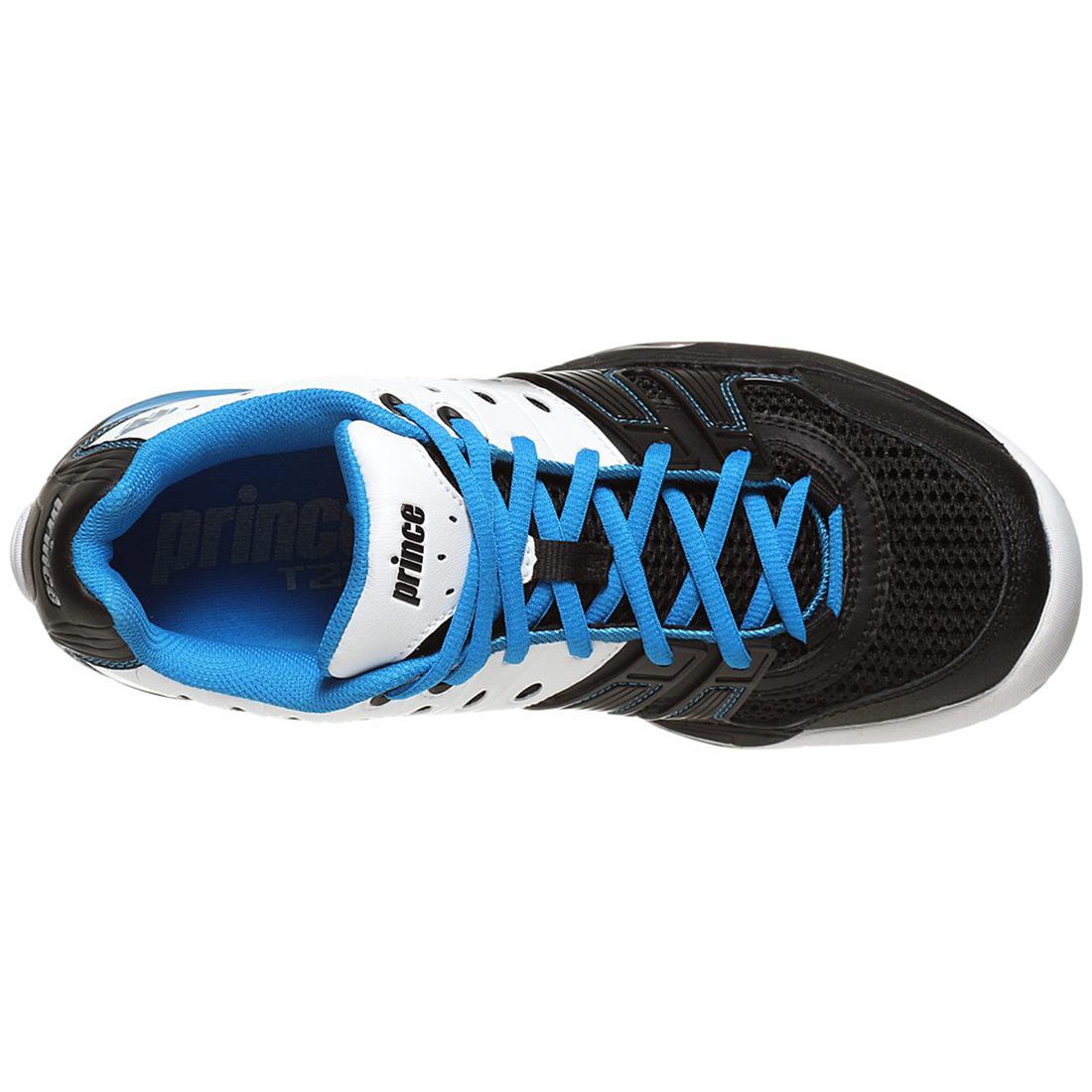 Prince Mens T22 Tennis Shoes - White/Black/Blue - Tennisnuts.com