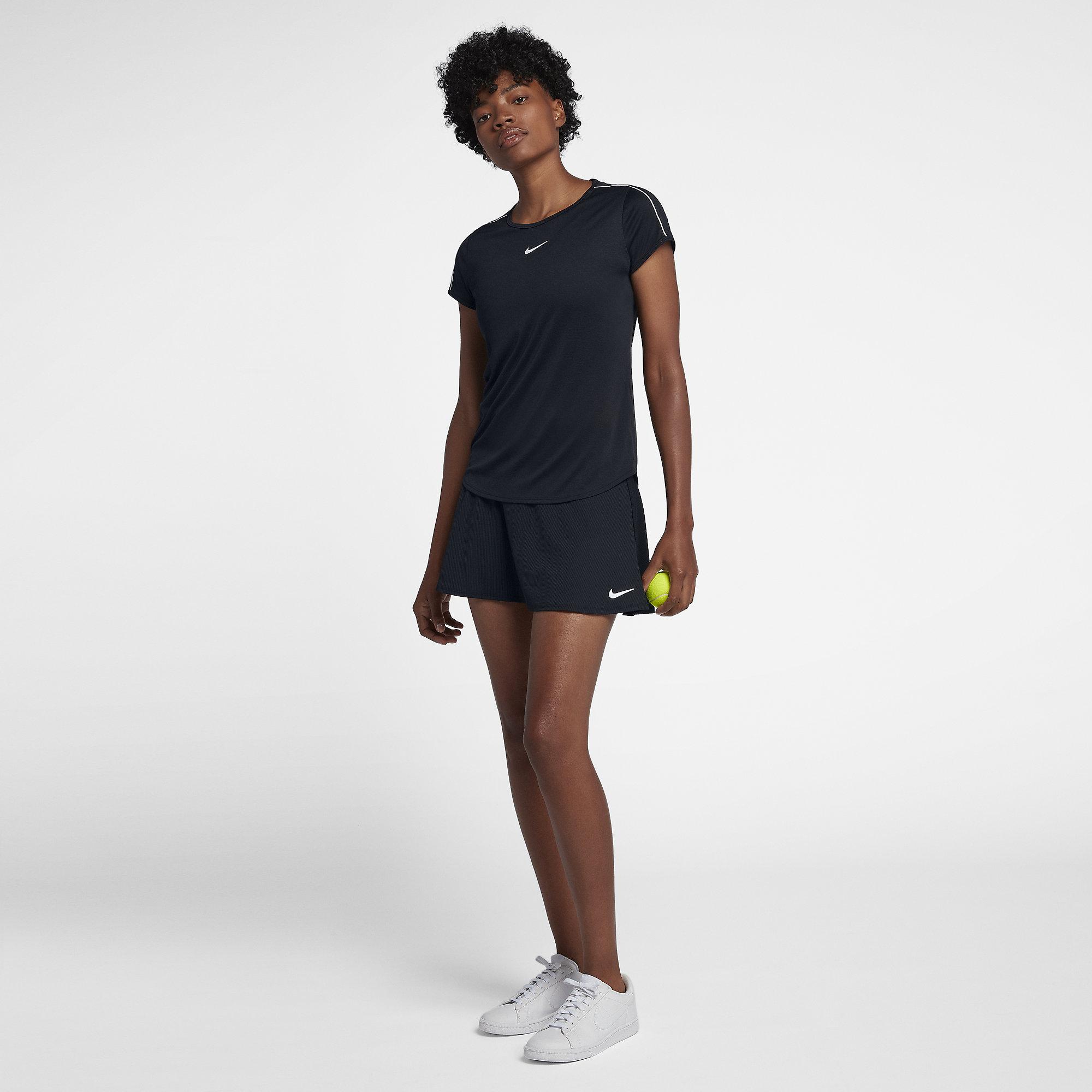 Nike Womens Dry Tennis Top Blackwhite