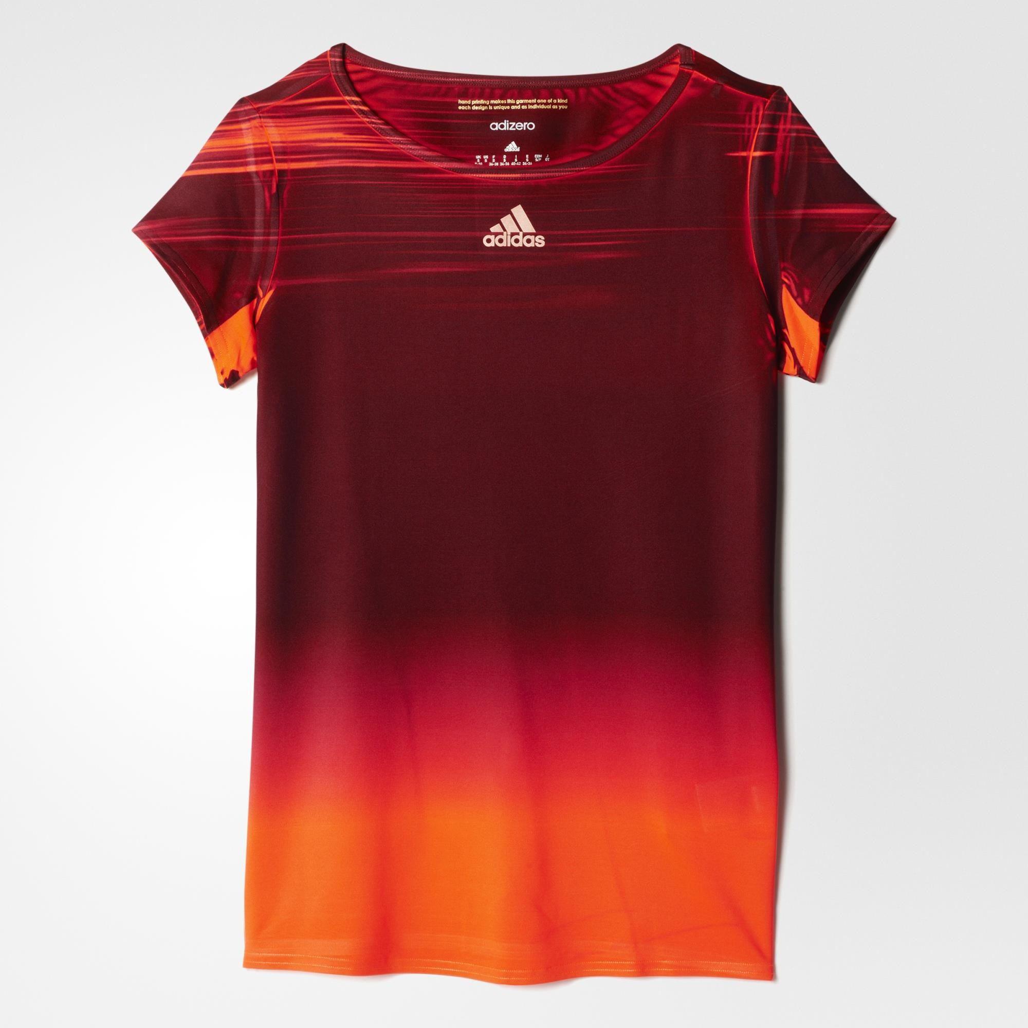 Adidas Womens Adizero Tee - Maroon/Copper Met. - Tennisnuts.com