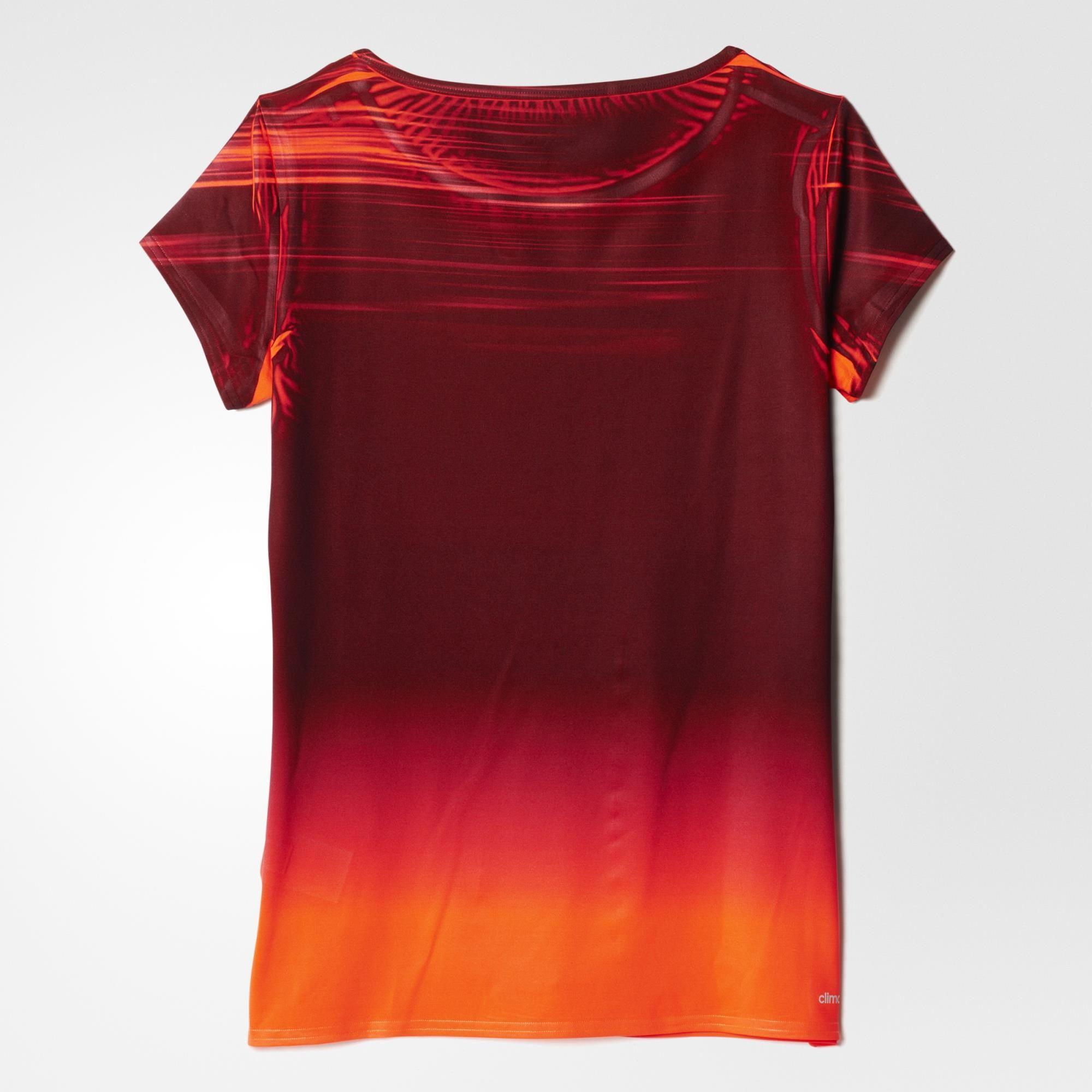 Adidas Womens Adizero Tee - Maroon/Copper Met. - Tennisnuts.com
