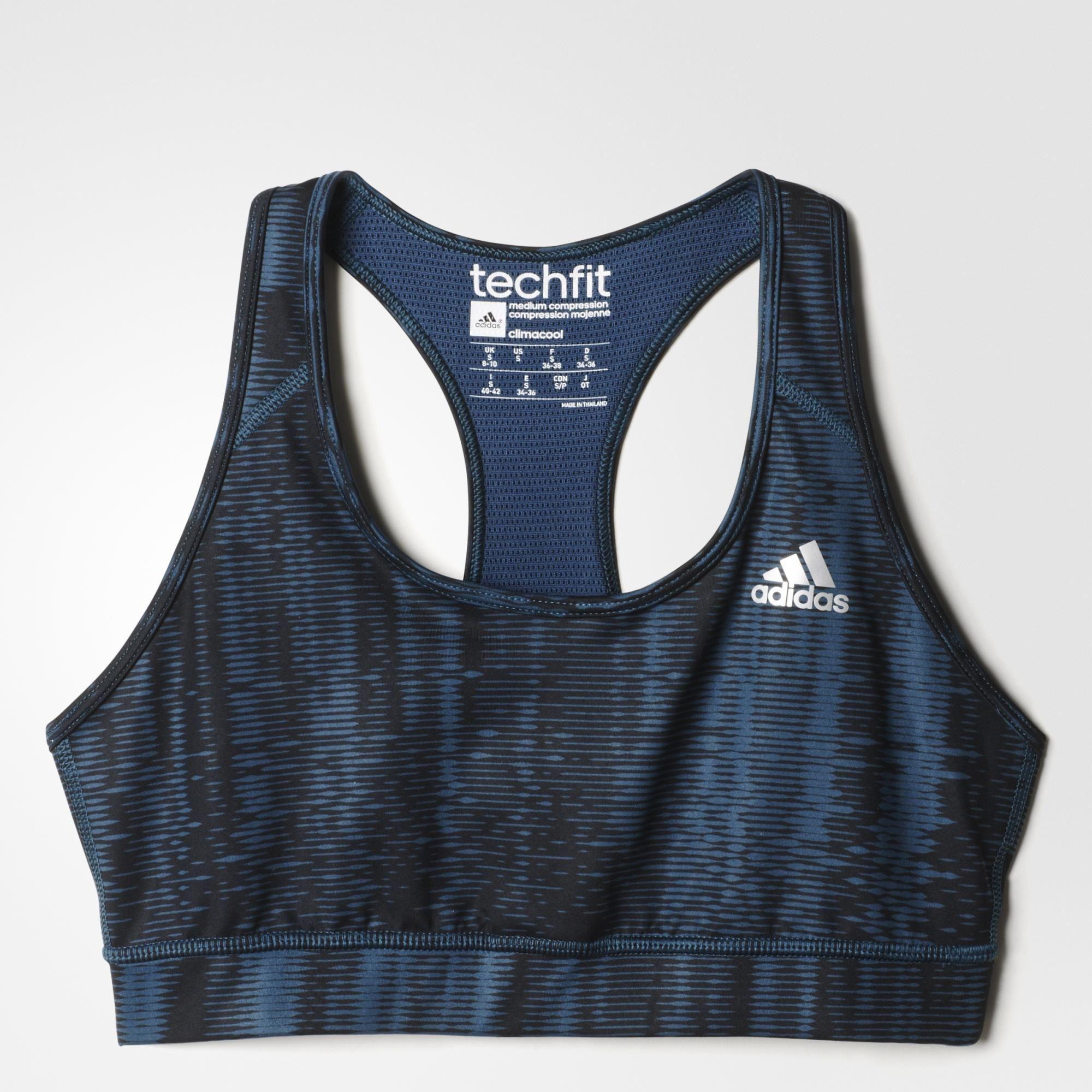 Adidas Techfit Printed Sports Bra - Midnight Blue - Tennisnuts.com