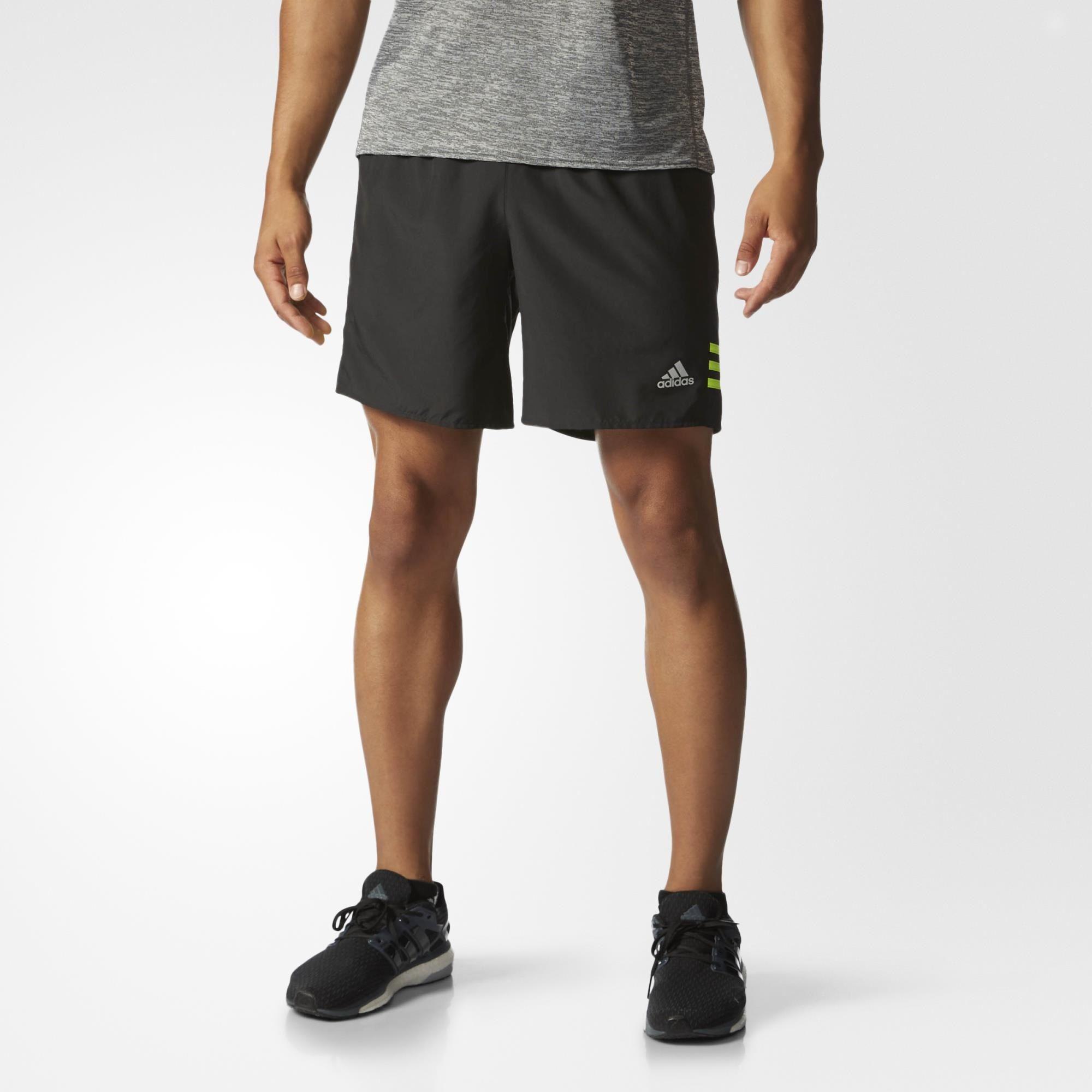 Adidas Mens Response 7-Inch Shorts - Black/Yellow - Tennisnuts.com