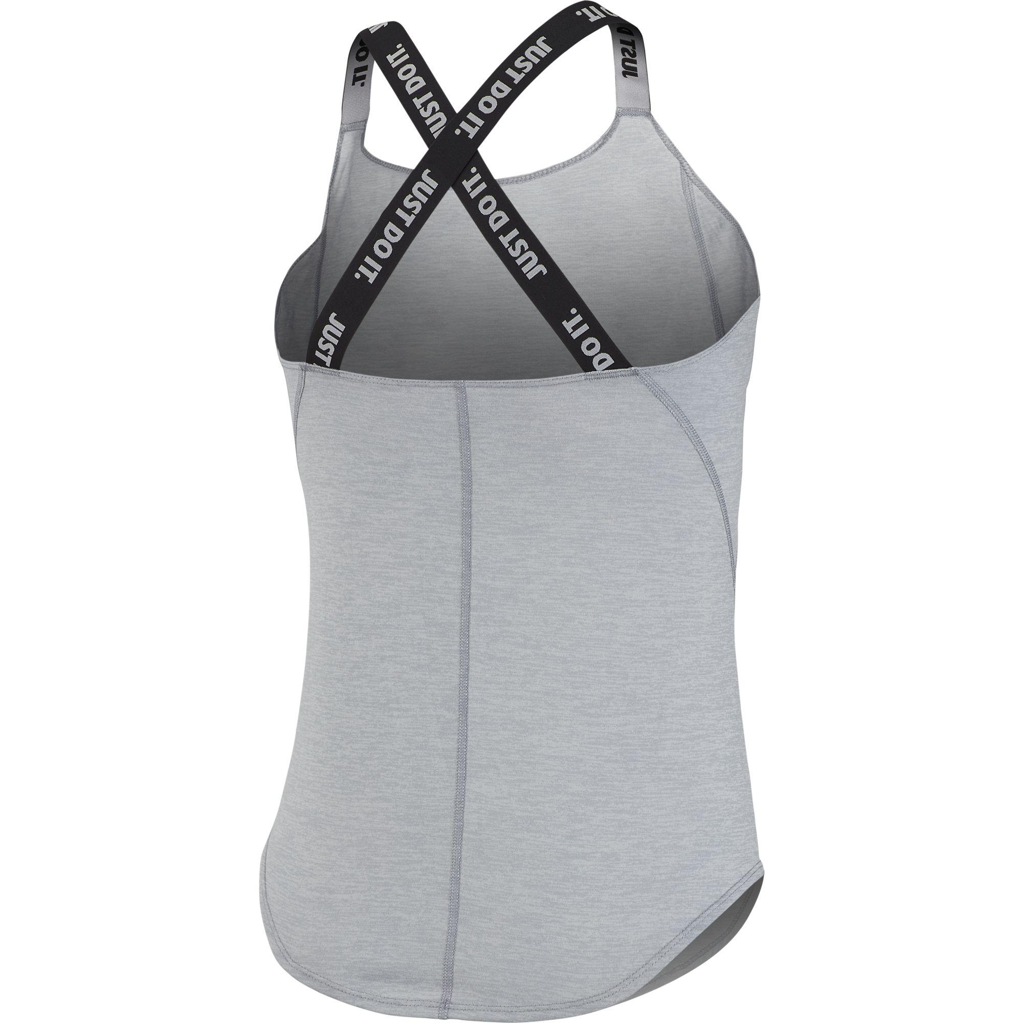 Nike Girls Dri-FIT Training Tank Top - Wolf Grey/Black - Tennisnuts.com