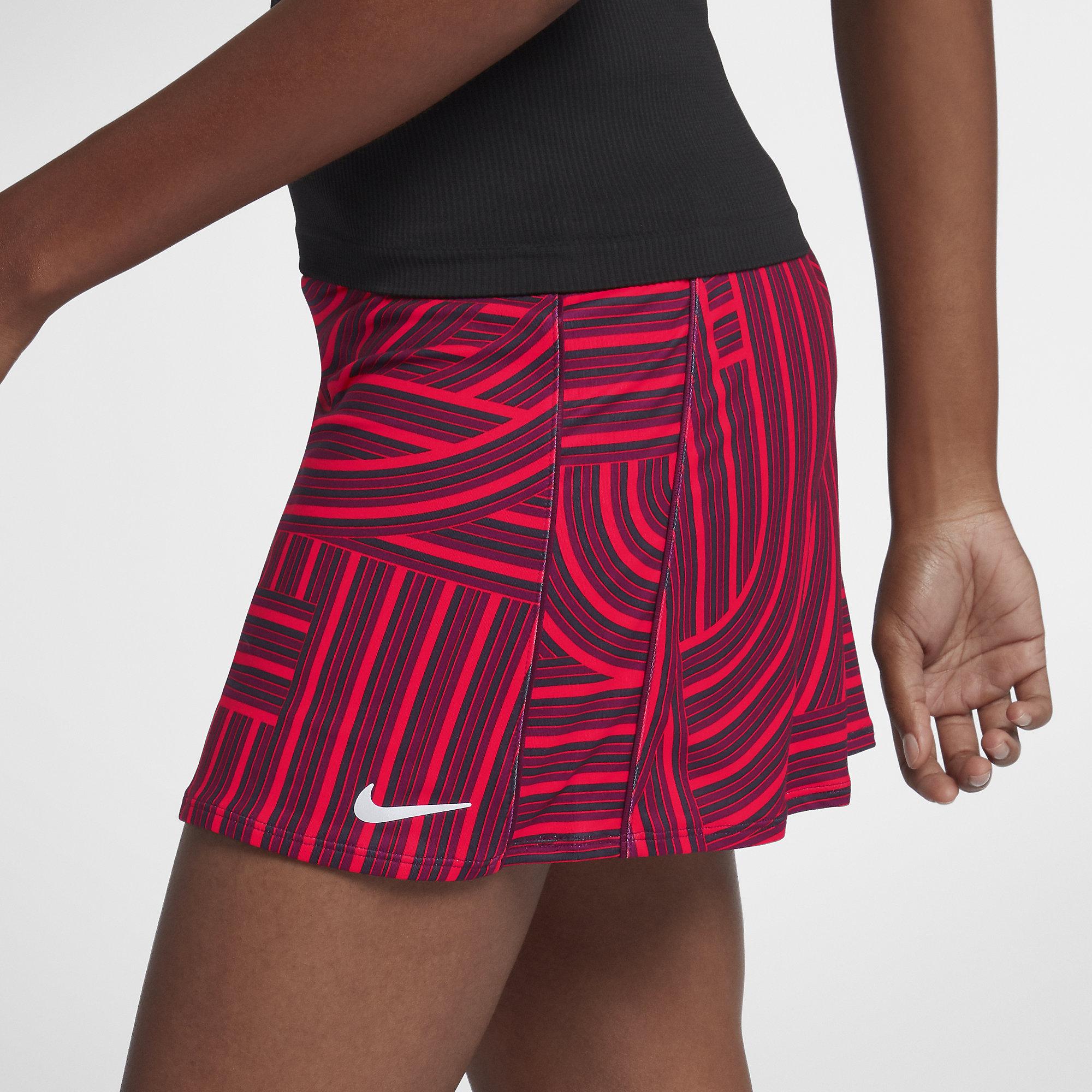 Nike Womens Court Printed Skort - Red/Black - Tennisnuts.com