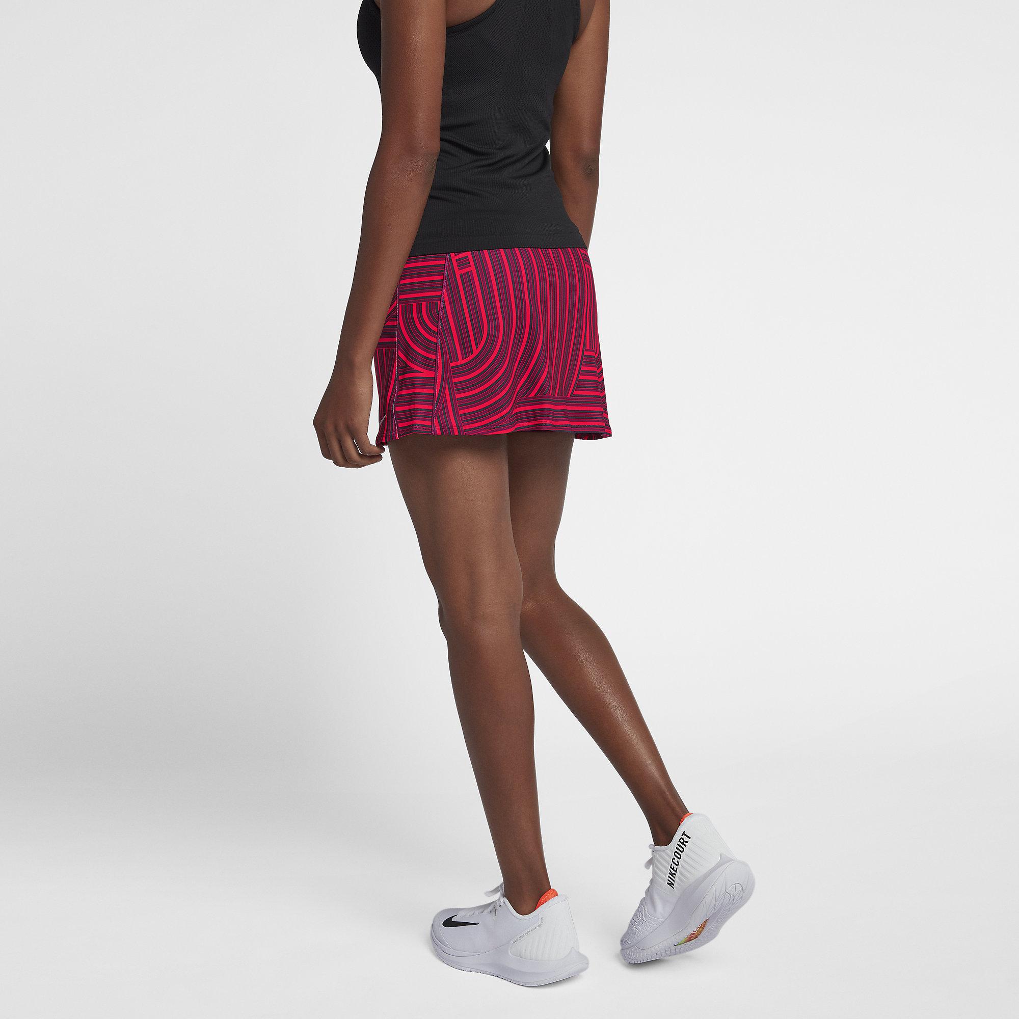 Nike Womens Court Printed Skort - Red/Black - Tennisnuts.com