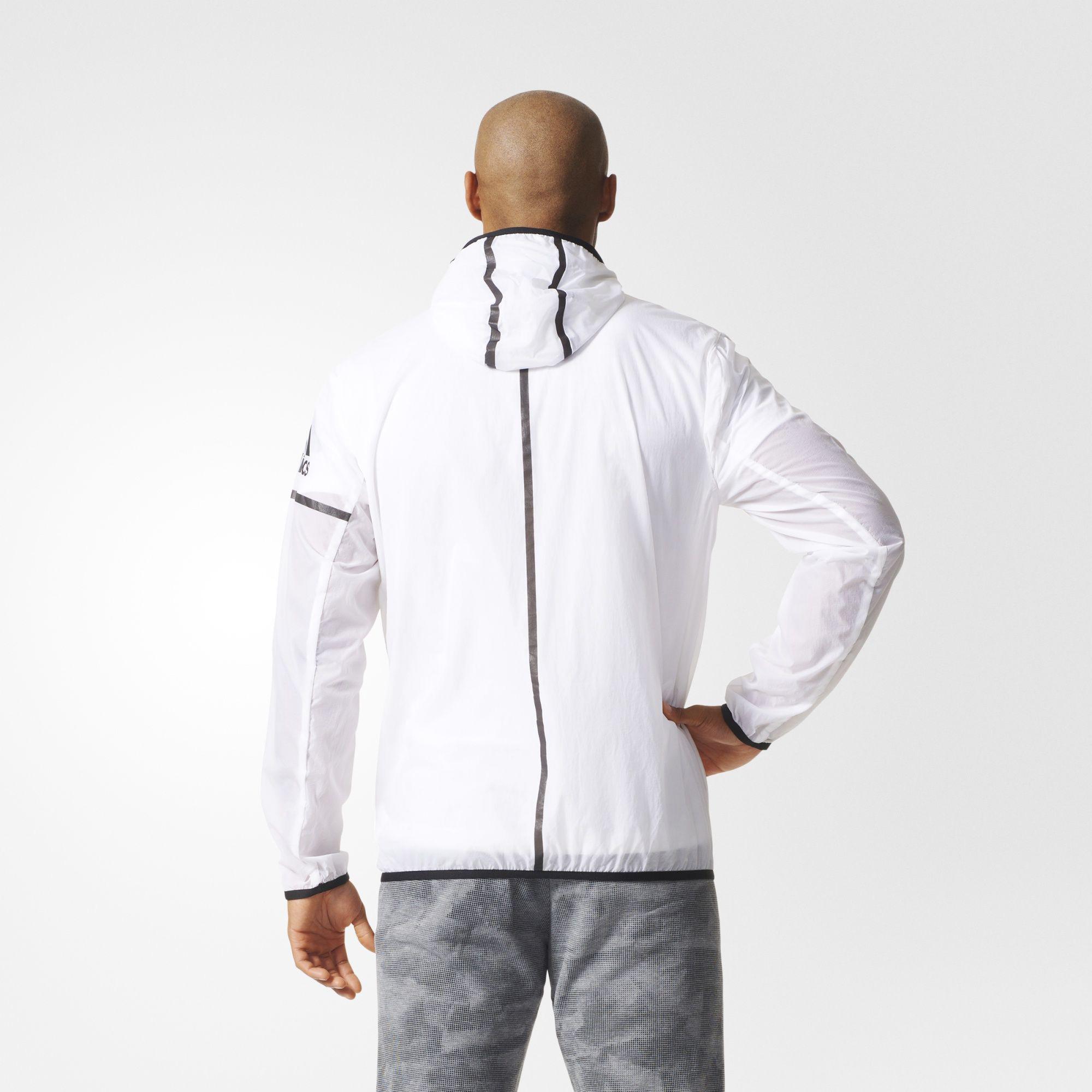 Adidas Mens Daybreaker Wind Jacket - White - Tennisnuts.com