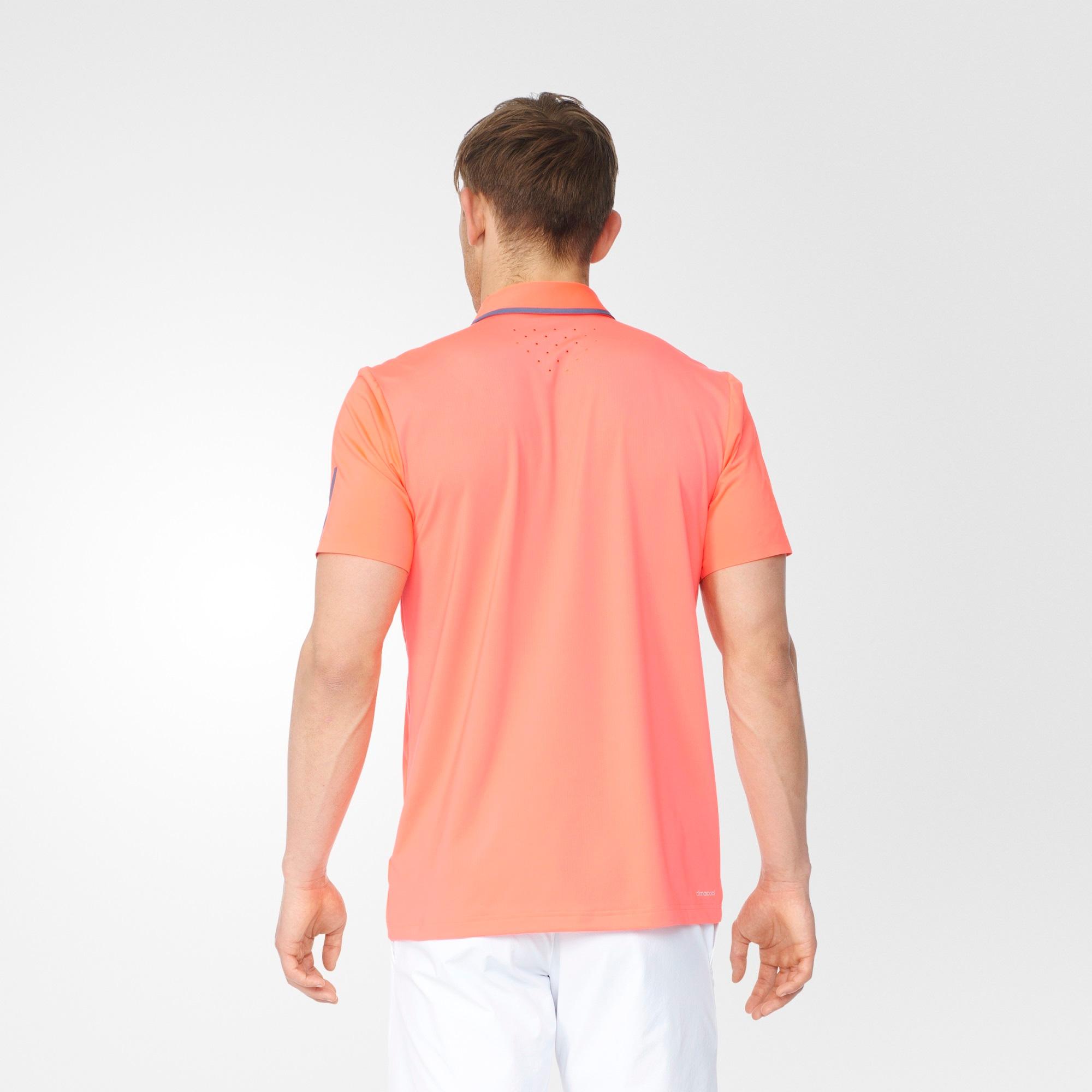 Adidas Mens Barricade Polo - Flash Red - Tennisnuts.com