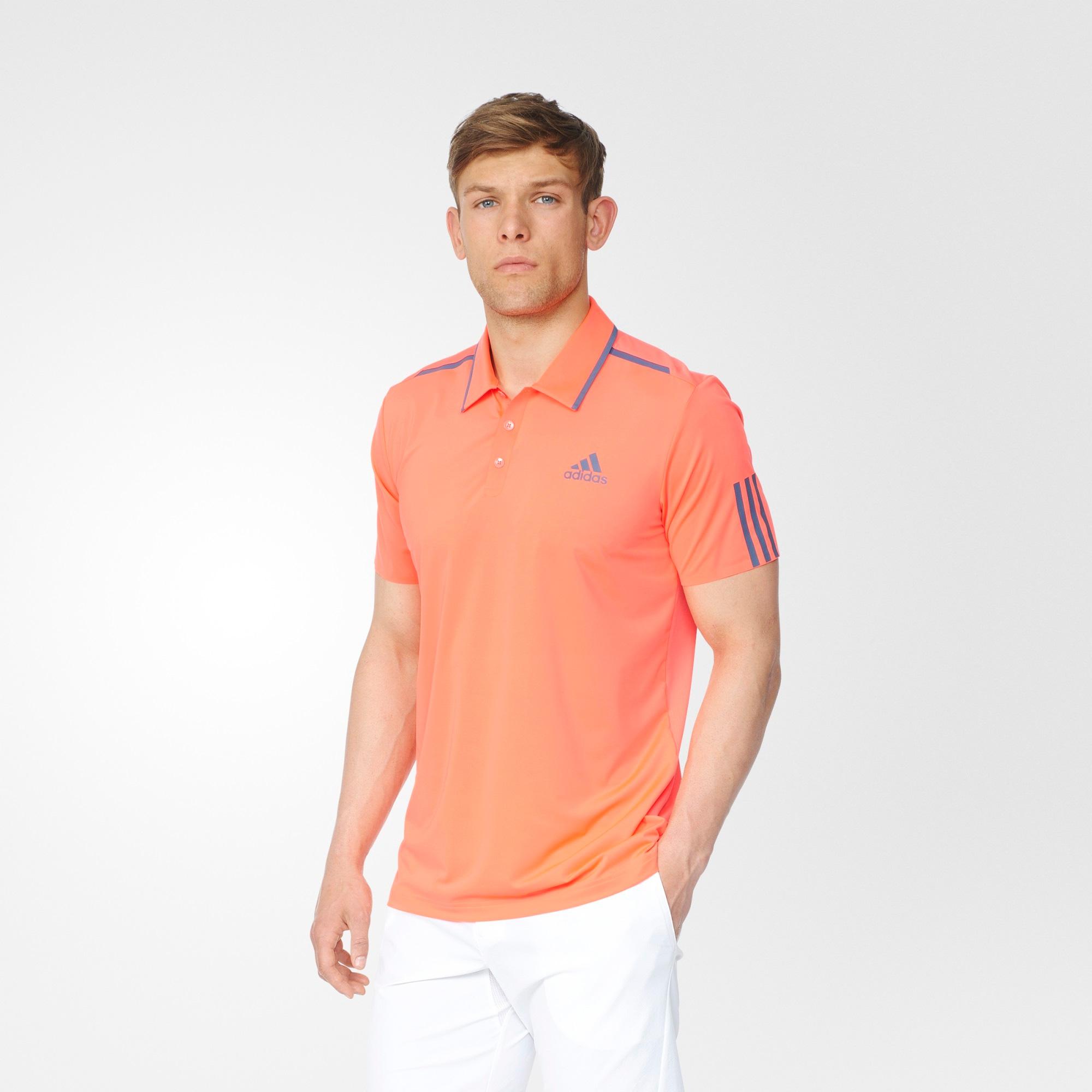 Adidas Mens Barricade Polo - Flash Red - Tennisnuts.com