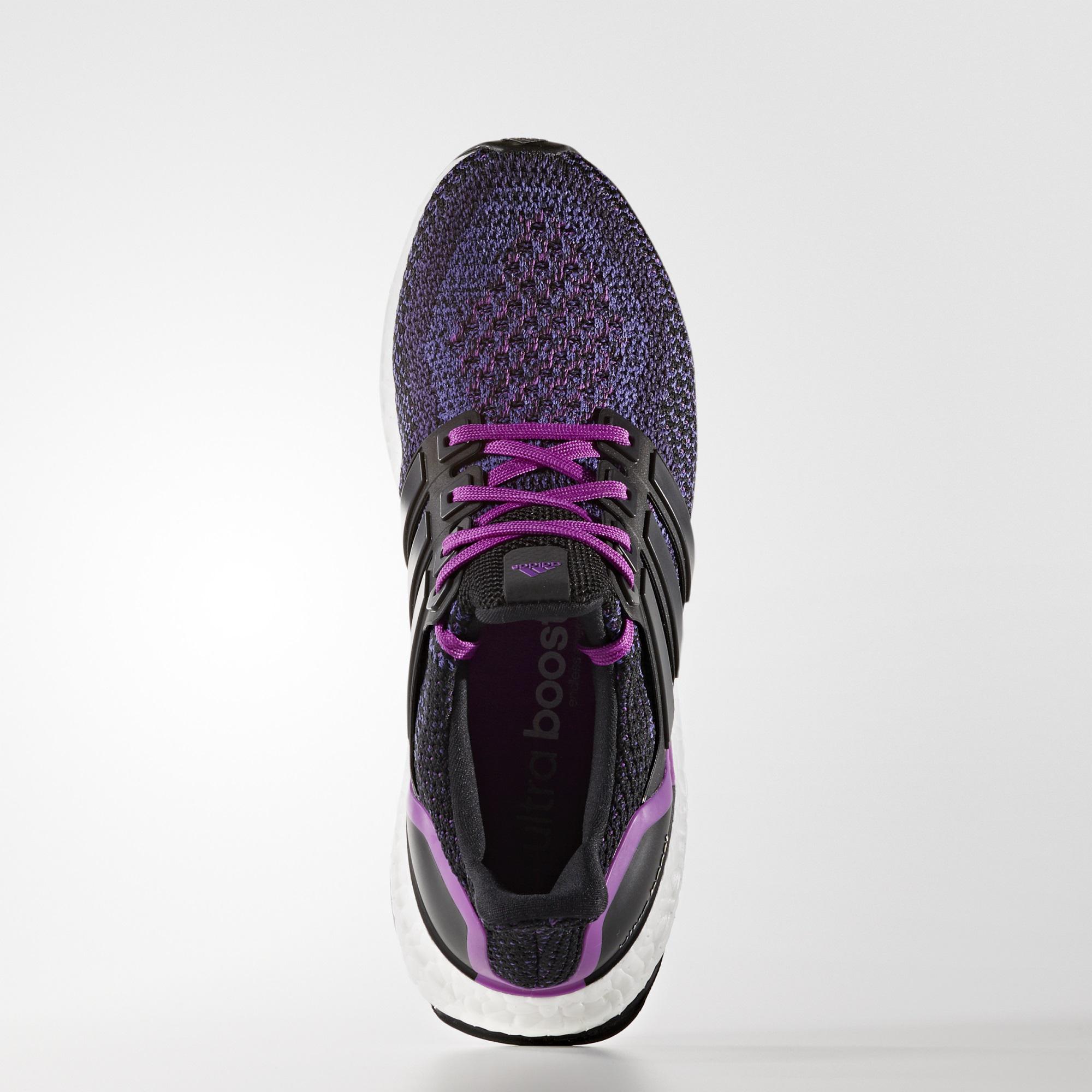 Adidas Womens Ultra Boost Running Shoes - Black/Purple - Tennisnuts.com