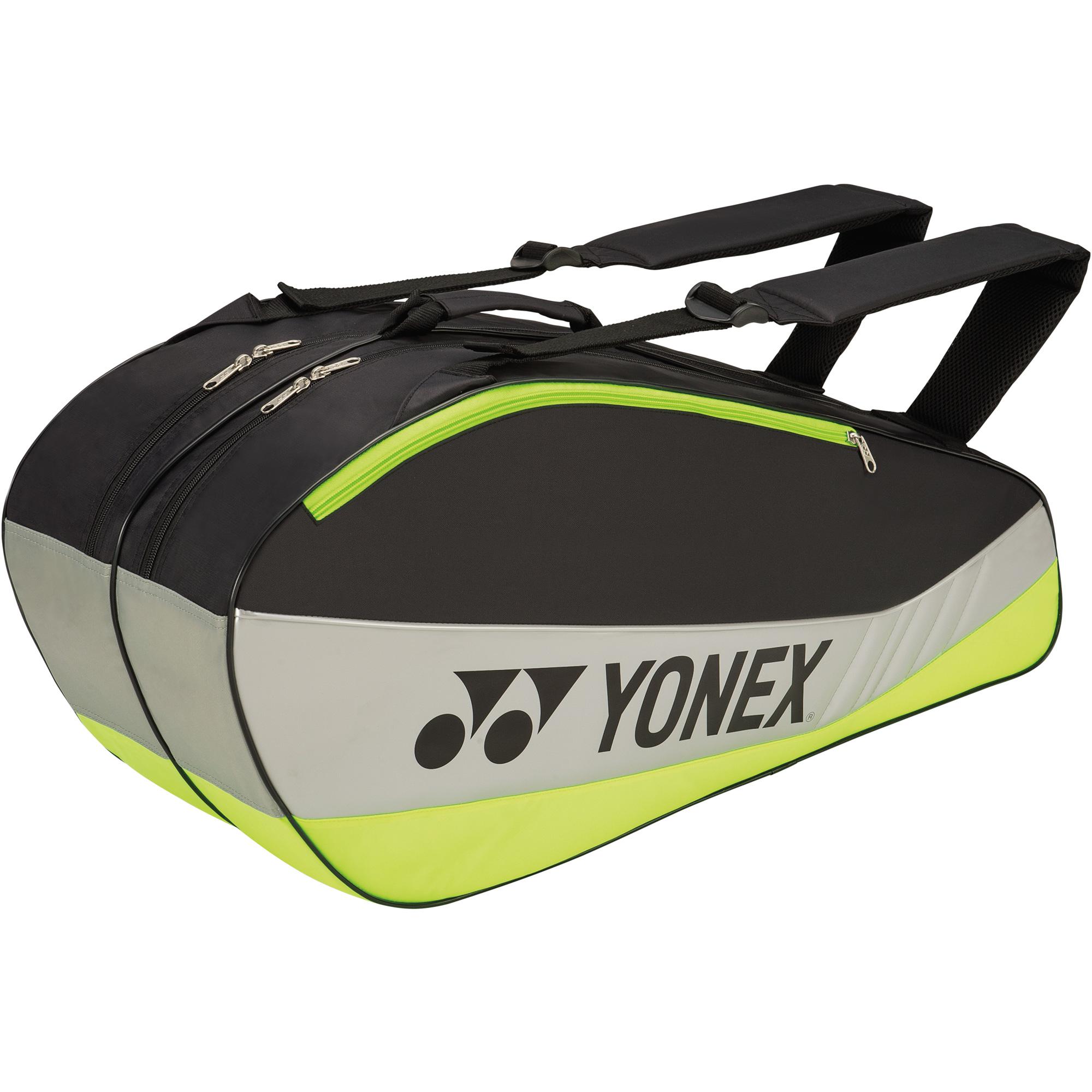 Yonex Club 6 Racket Bag (BAG5526EX) - Black/Lime - Tennisnuts.com