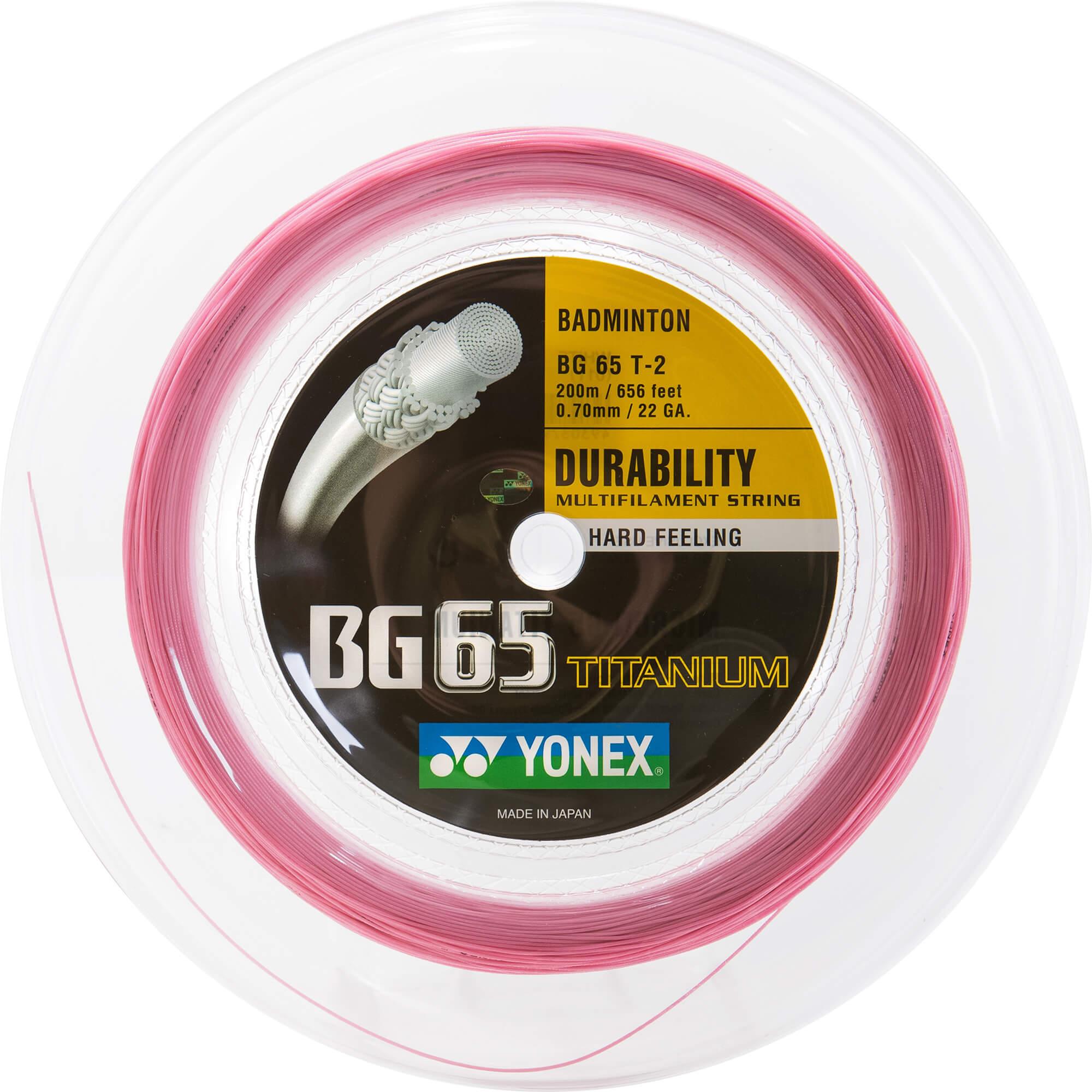Yonex BG65Ti 200m Badminton String Reel - Pink - Tennisnuts.com
