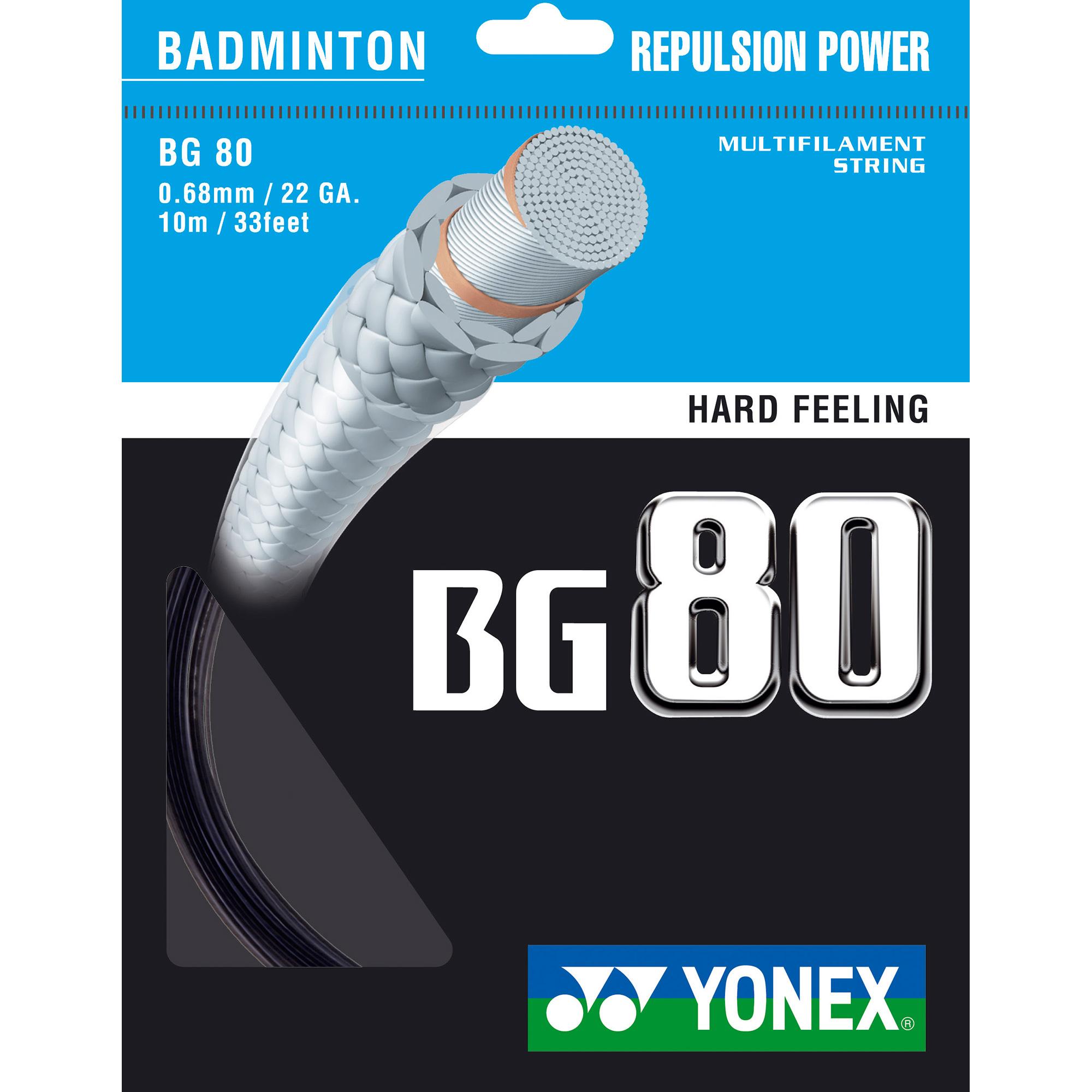 Yonex BG80 Badminton String Set - Black - Tennisnuts.com