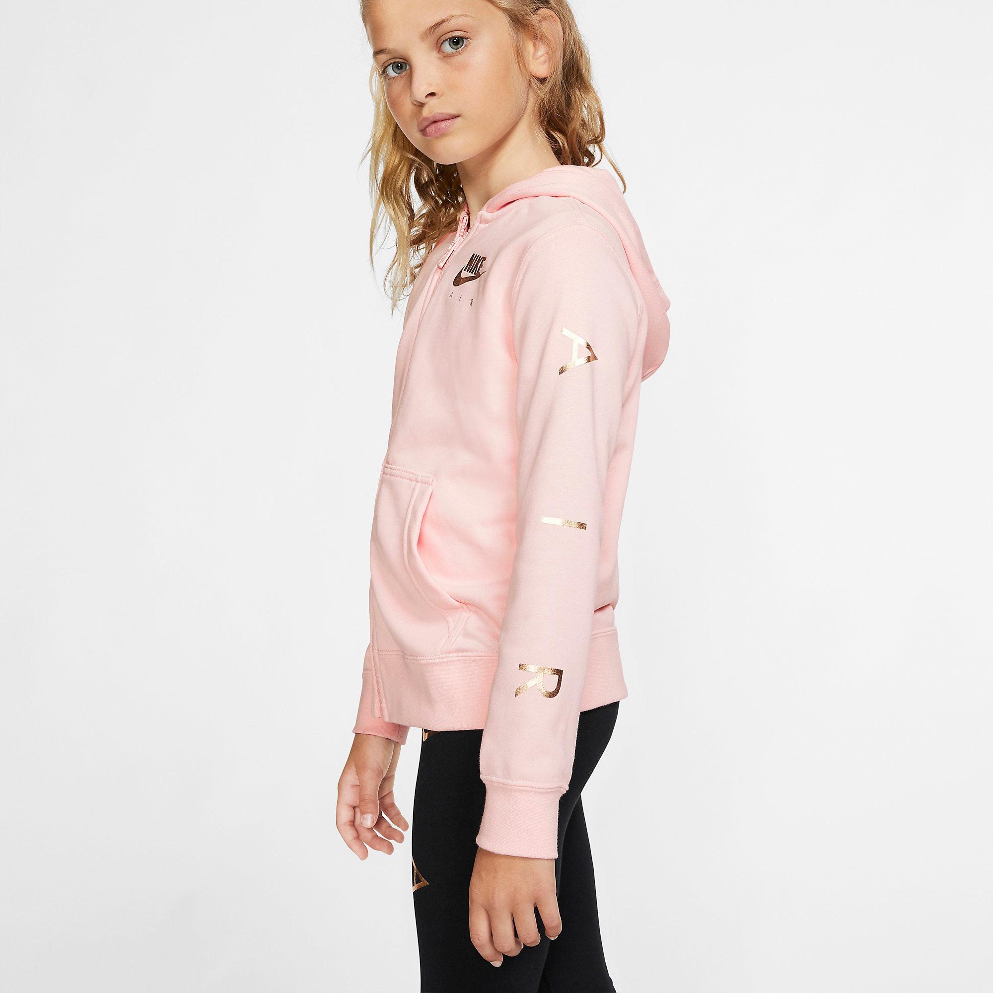 Nike Air Girls Fleece Hoodie - Echo Pink - Tennisnuts.com