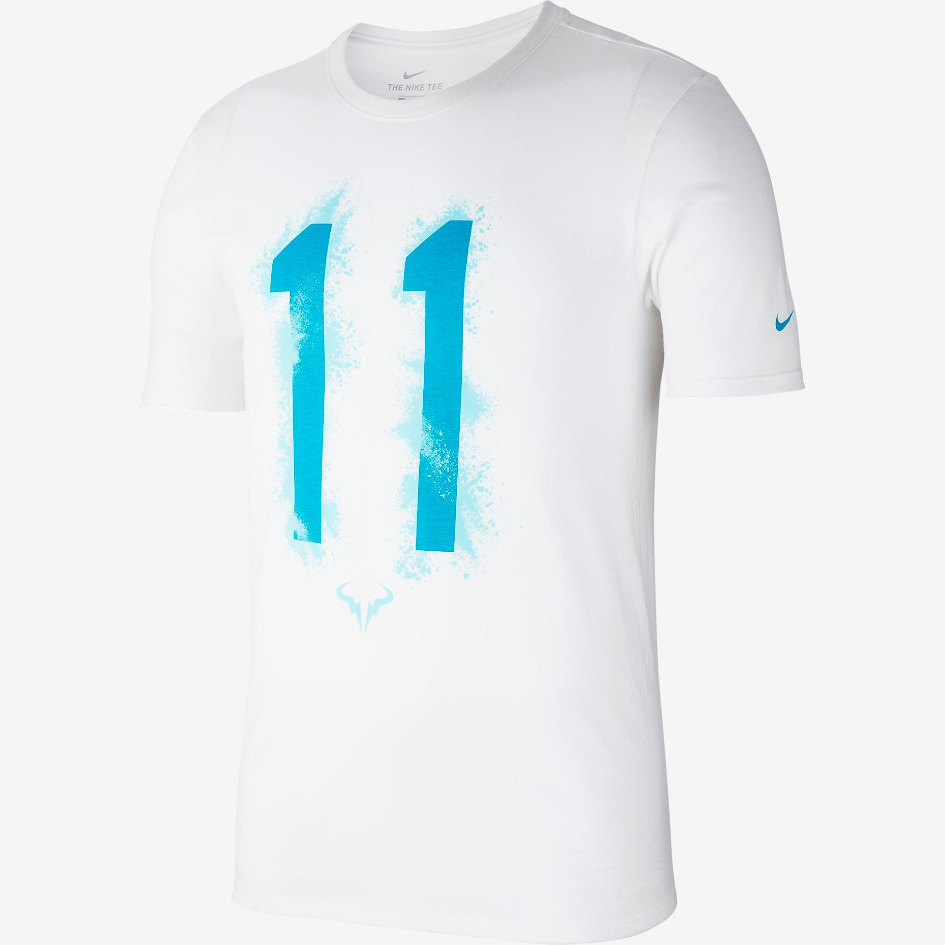 Nike Mens Rafa 11 Celebration Limited Edition T-Shirt - White/Blue ...