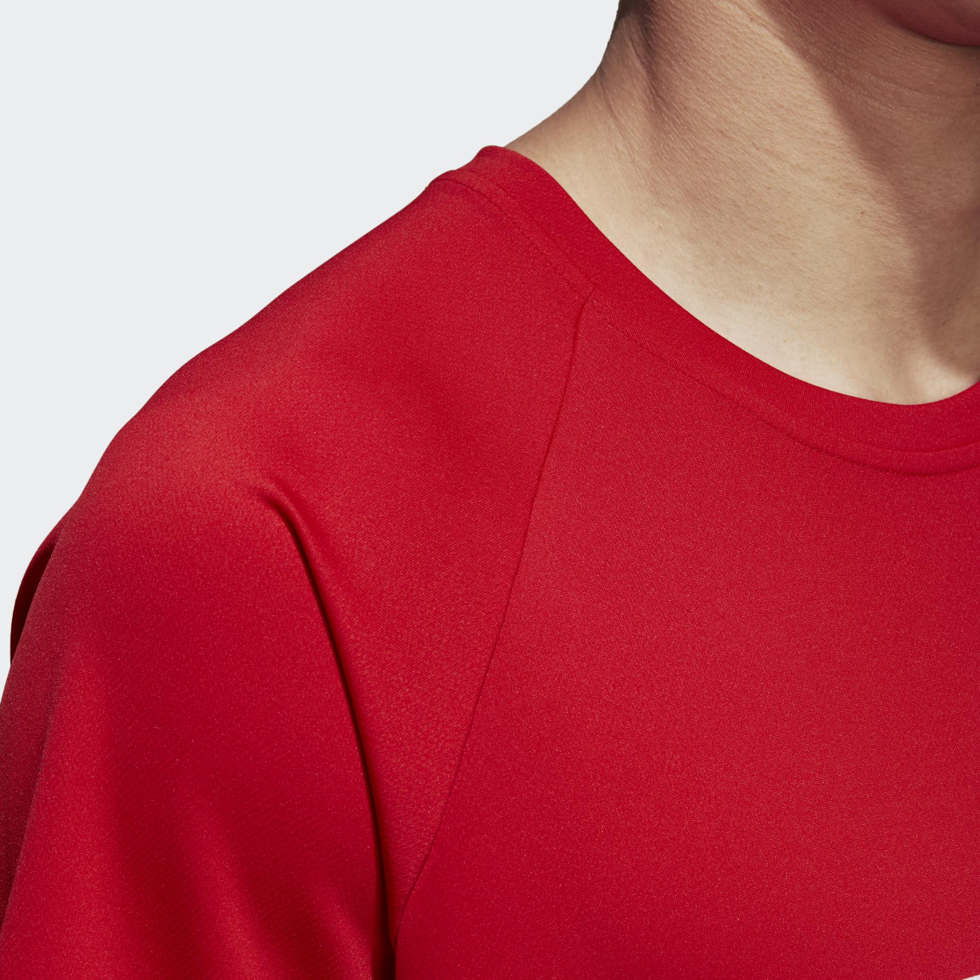 Adidas Mens 3-Stripes Club Tee - Scarlet Red/Black - Tennisnuts.com