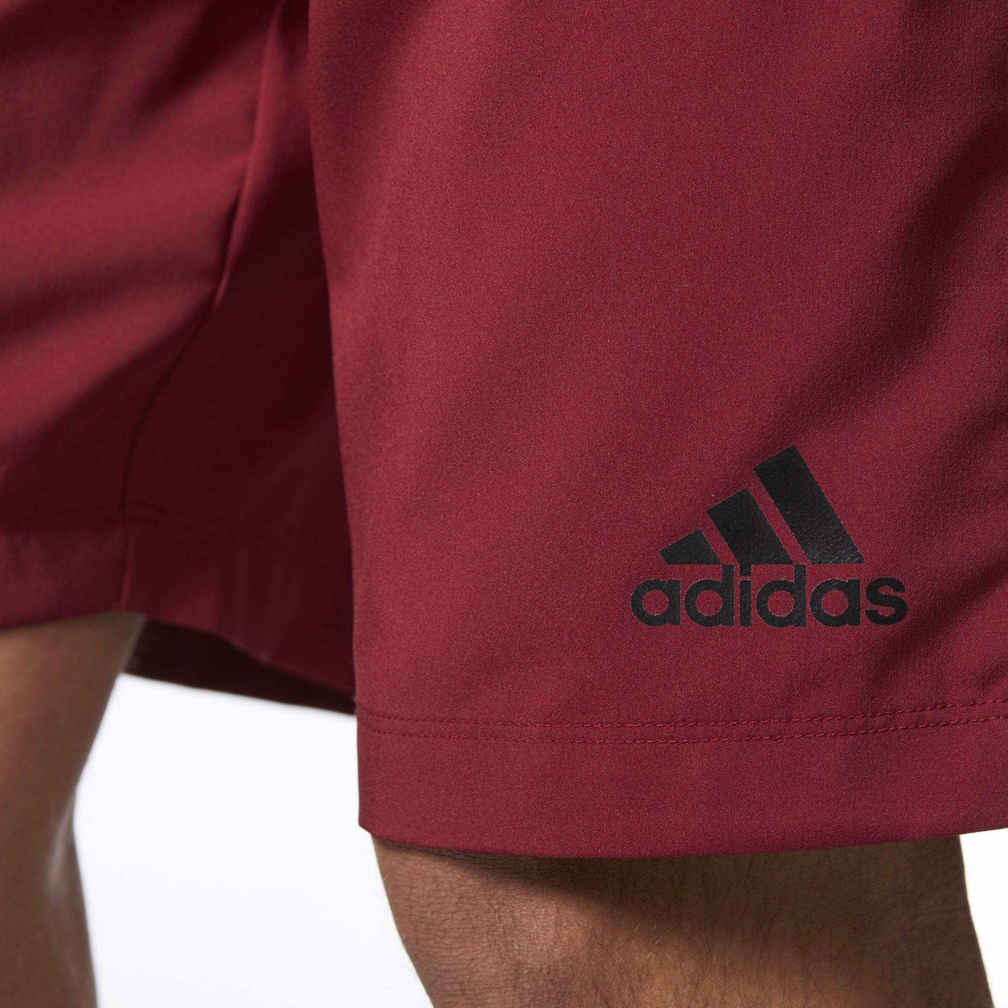 Adidas Mens D2M Shorts - Burgundy - Tennisnuts.com