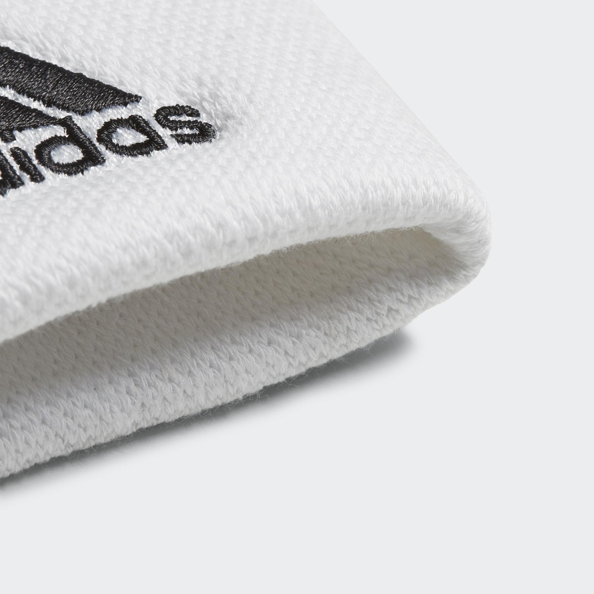 Adidas Tennis Large Wristbands - White/Black - Tennisnuts.com