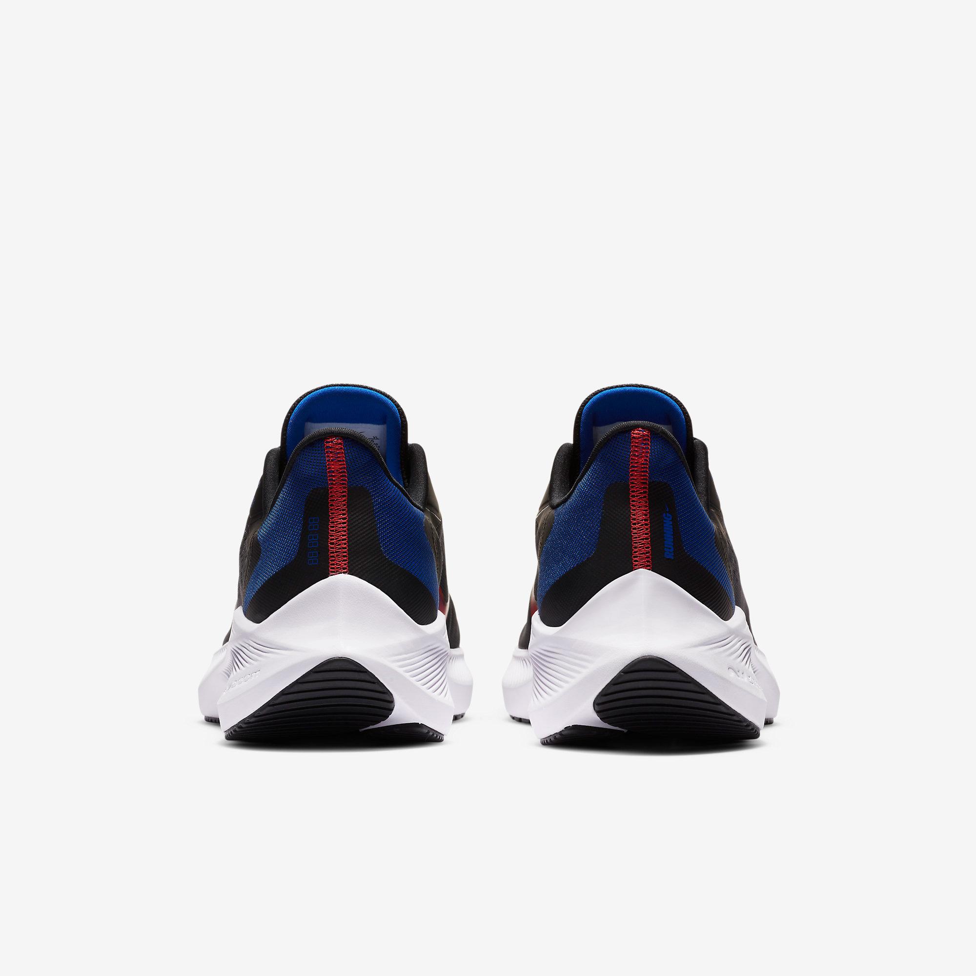 Nike Mens Air Zoom Winflow 7 Running Shoes - Black/Red/Blue ...