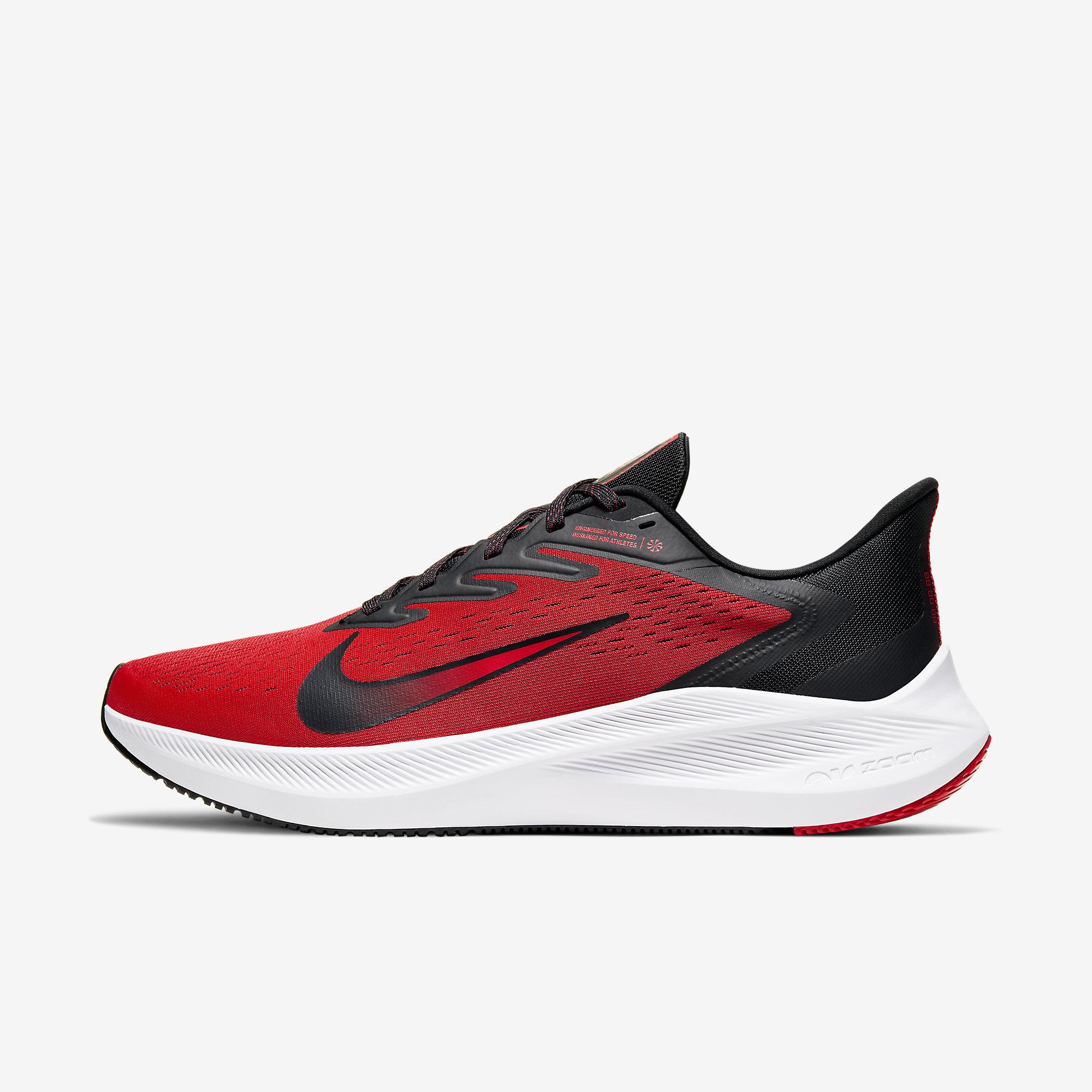 Nike Mens Air Zoom Winflow 7 Running Shoes - Red/Black - Tennisnuts.com