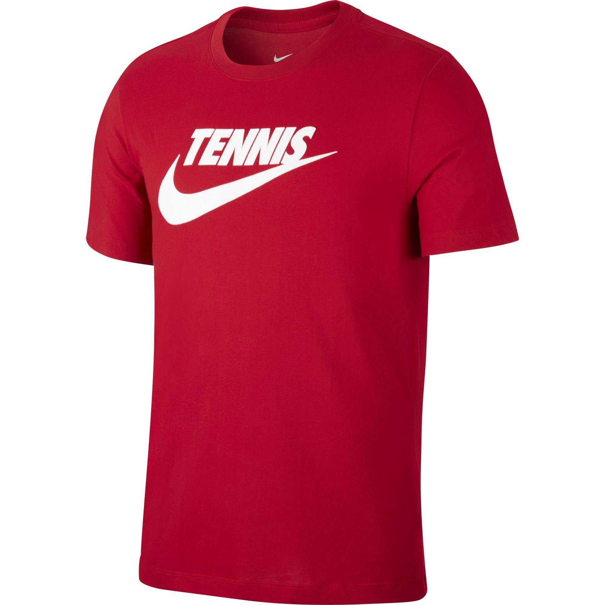 Nike Mens Dri-FIT Tennis T-Shirt - Gym Red - Tennisnuts.com
