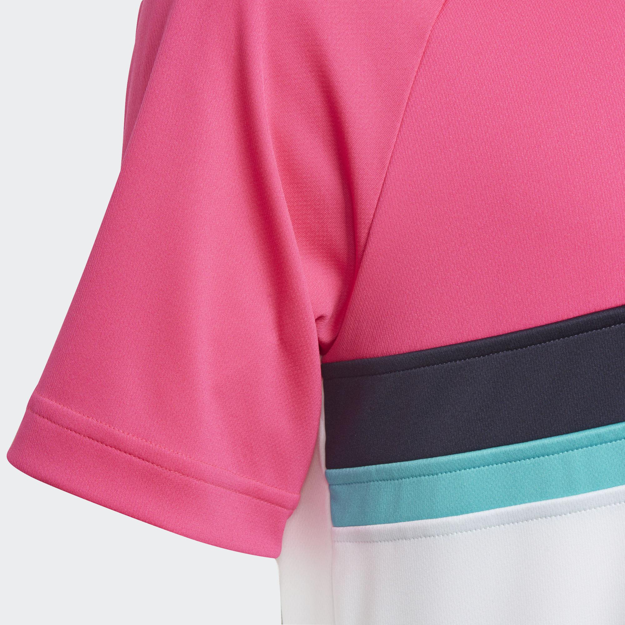 Adidas Boys Club Colourblock Tee - Shock Pink - Tennisnuts.com