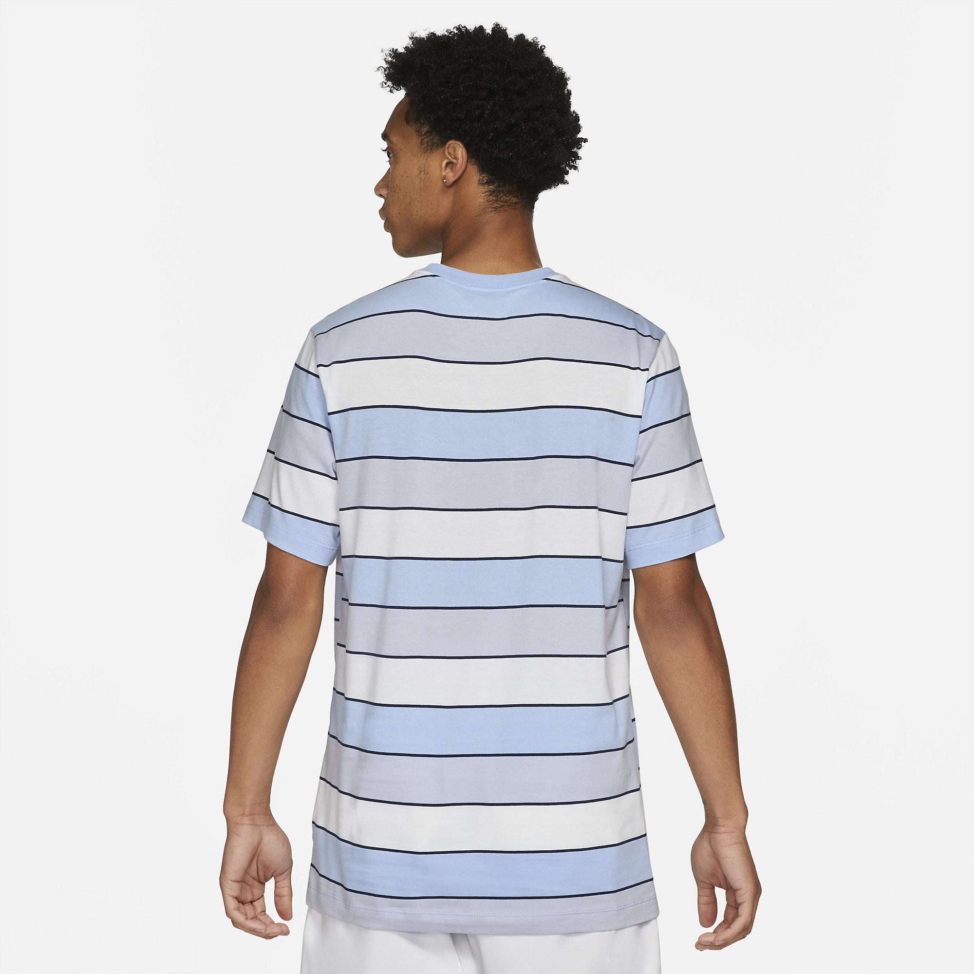 Nike Mens Striped T-Shirt - Aluminium - Tennisnuts.com