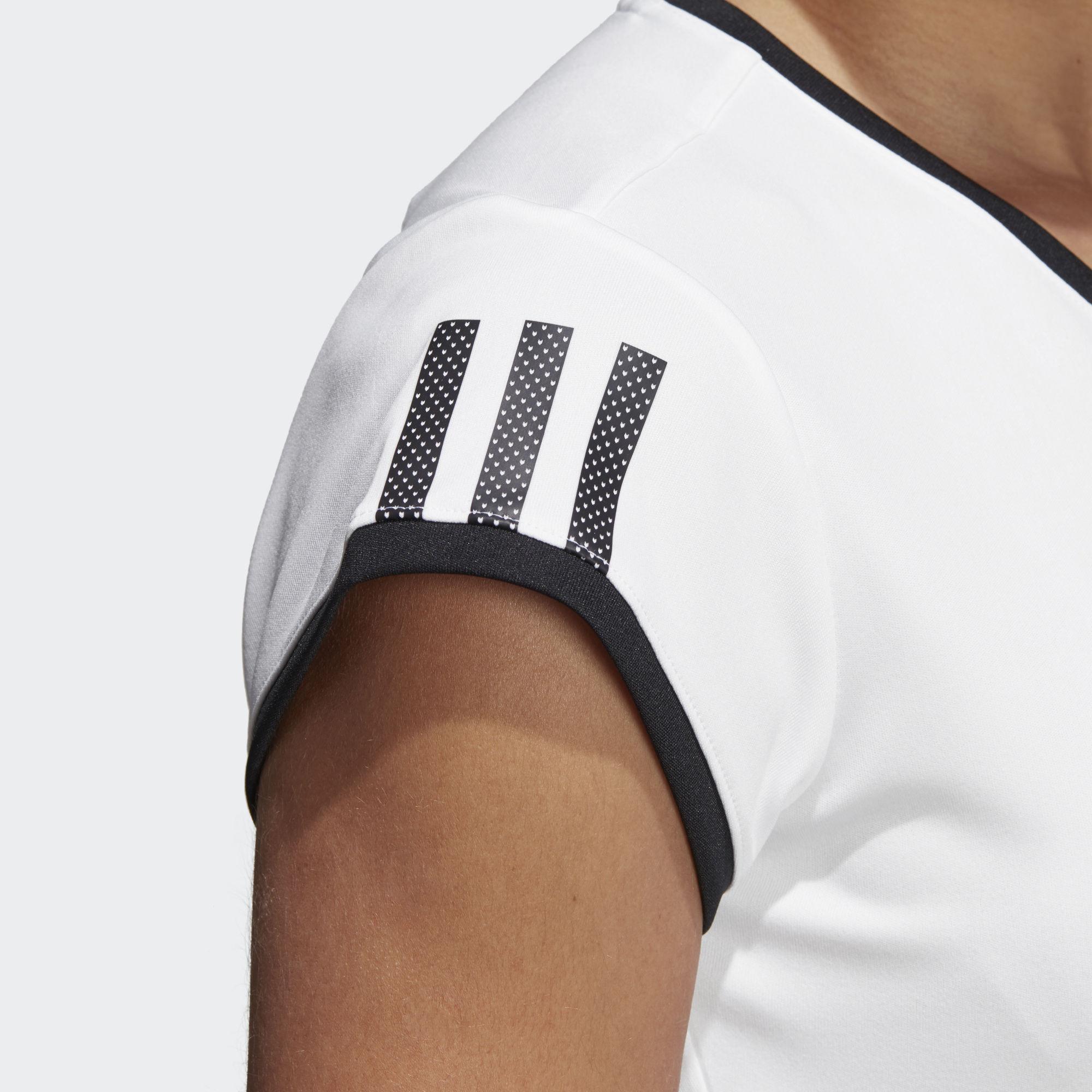 Adidas Womens 3-Stripes Club Tee - White/Black - Tennisnuts.com