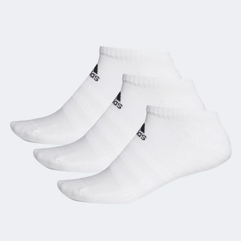 Adidas Cushioned Low Cut Socks (3 Pairs) - White - Tennisnuts.com