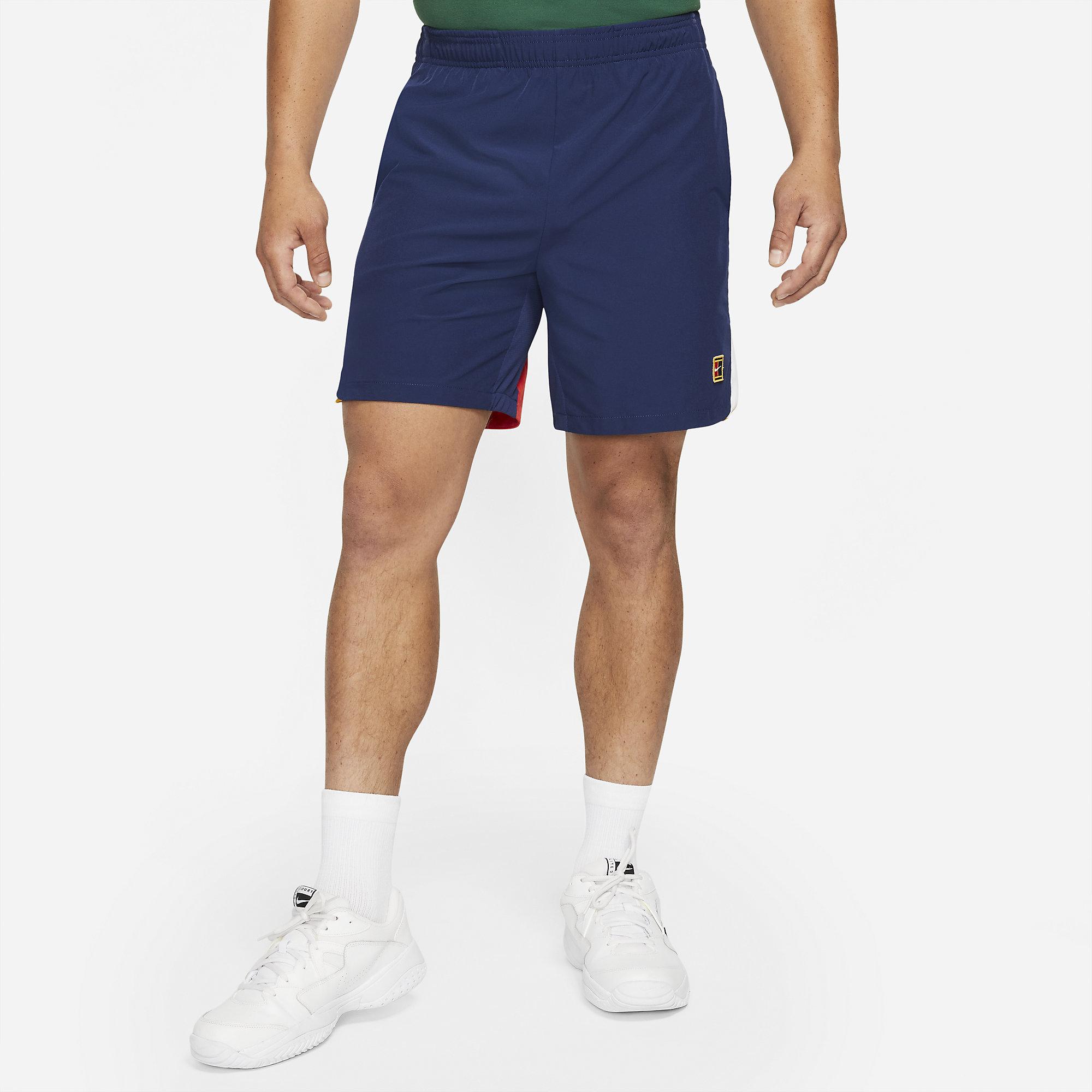 Nike Mens Slam Tennis Shorts - Obsidian/Red - Tennisnuts.com