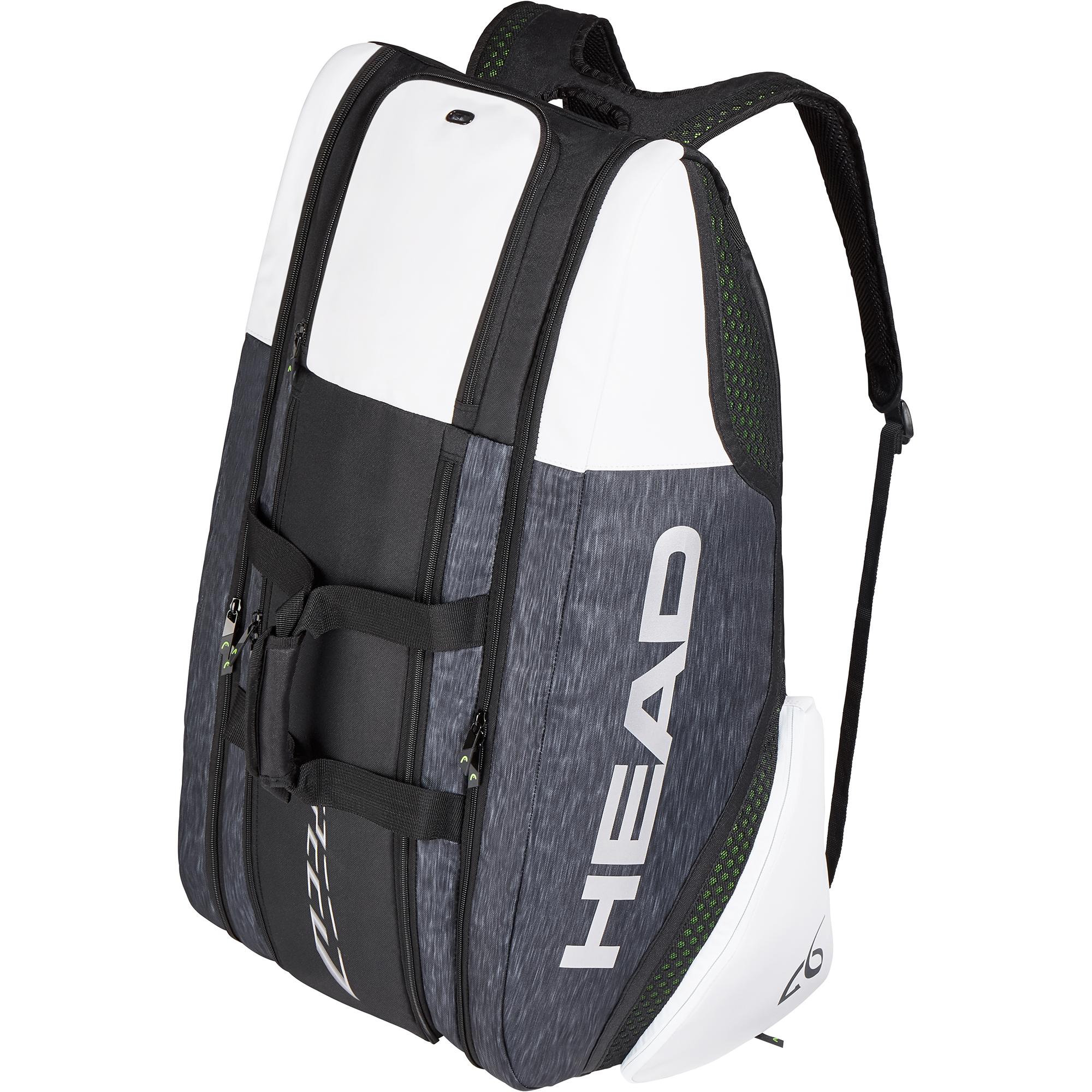 Head Djokovic Monstercombi 12 Racket Bag - Black/White - Tennisnuts.com