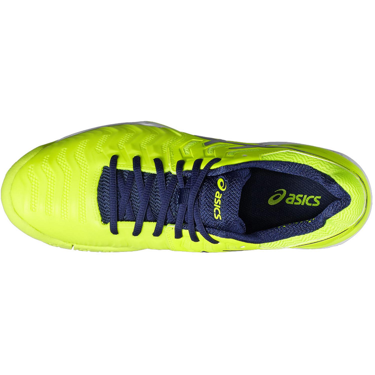 Asics Mens GEL-Resolution 7 Tennis Shoes - Yellow/Blue - Tennisnuts.com