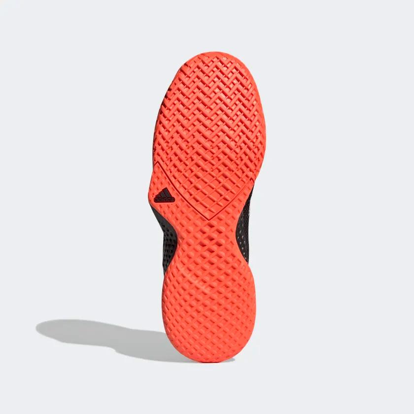 Adidas Mens Court Flash Tennis Shoes - Black/Solar Red - Tennisnuts.com