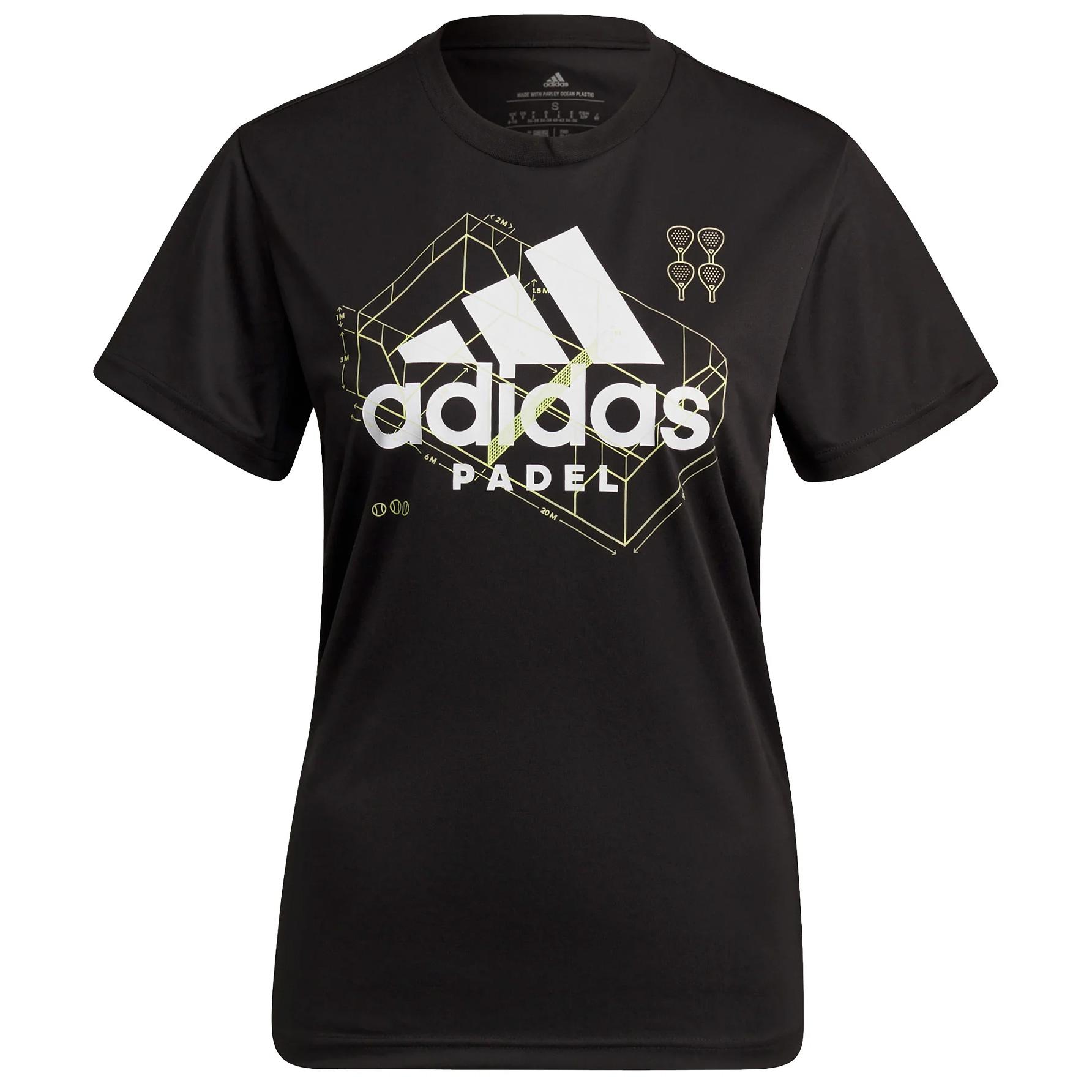 Adidas Womens Padel Category Tee - Black - Tennisnuts.com