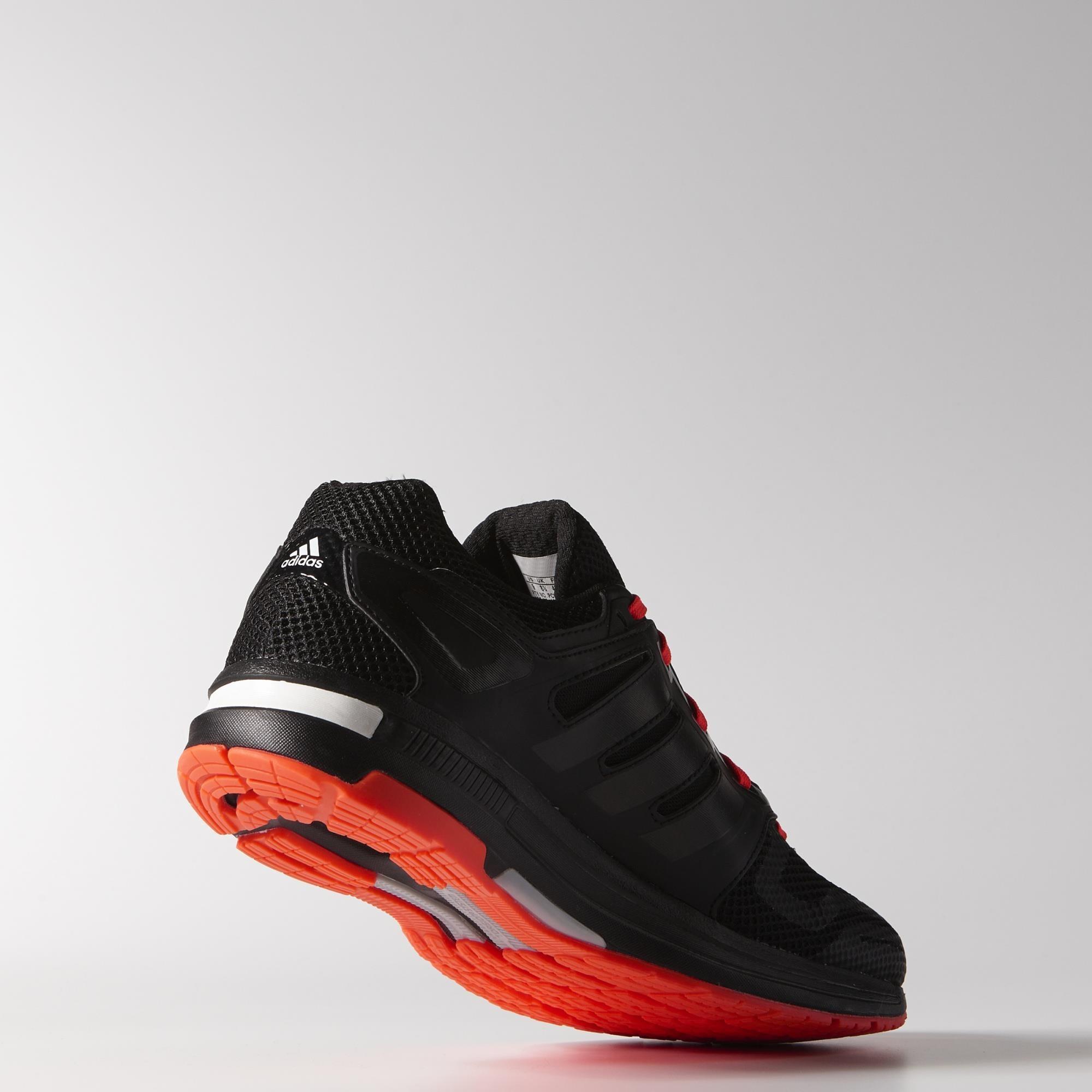 Adidas Mens Revenergy Mesh Running Shoes - Black/Solar Red - Tennisnuts.com