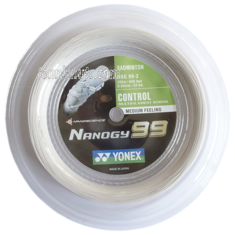 Yonex Nanogy 99 200m Badminton String Reel - White - Tennisnuts.com