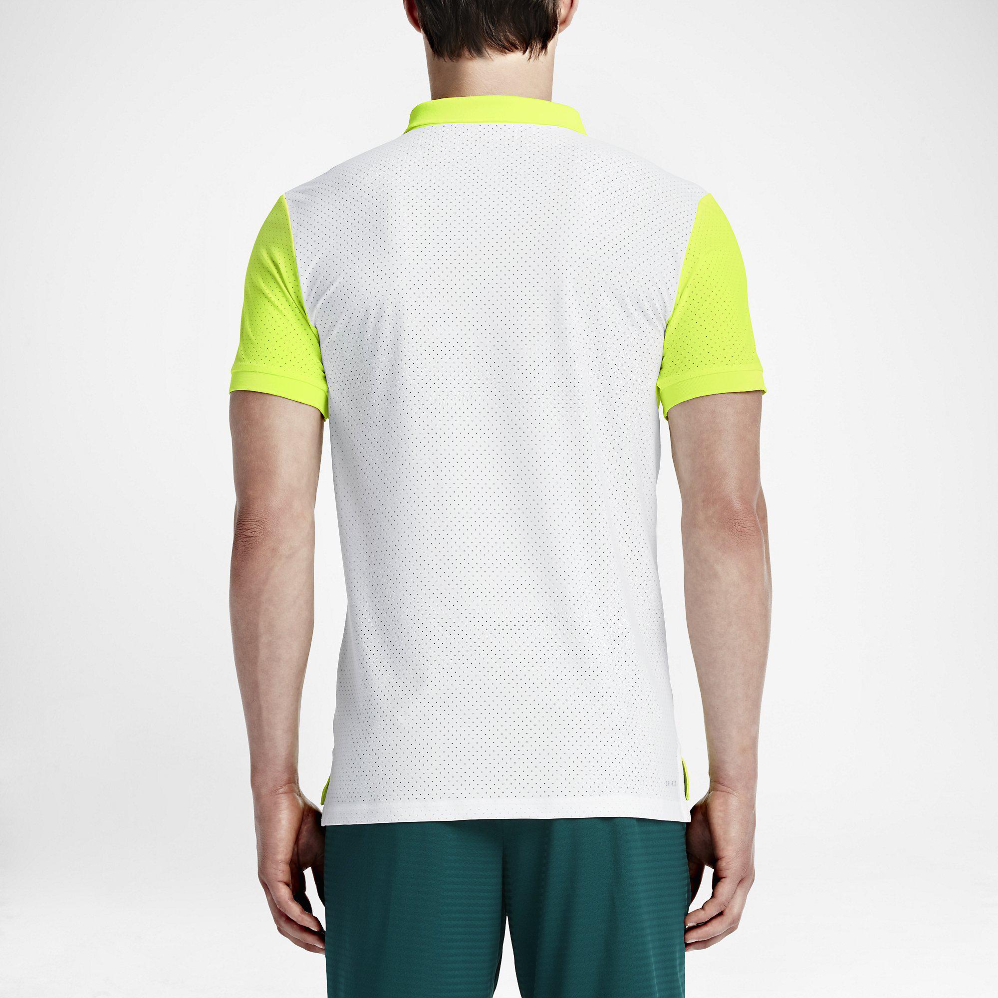Nike Mens Advantage Breathe Polo - Volt/White - Tennisnuts.com