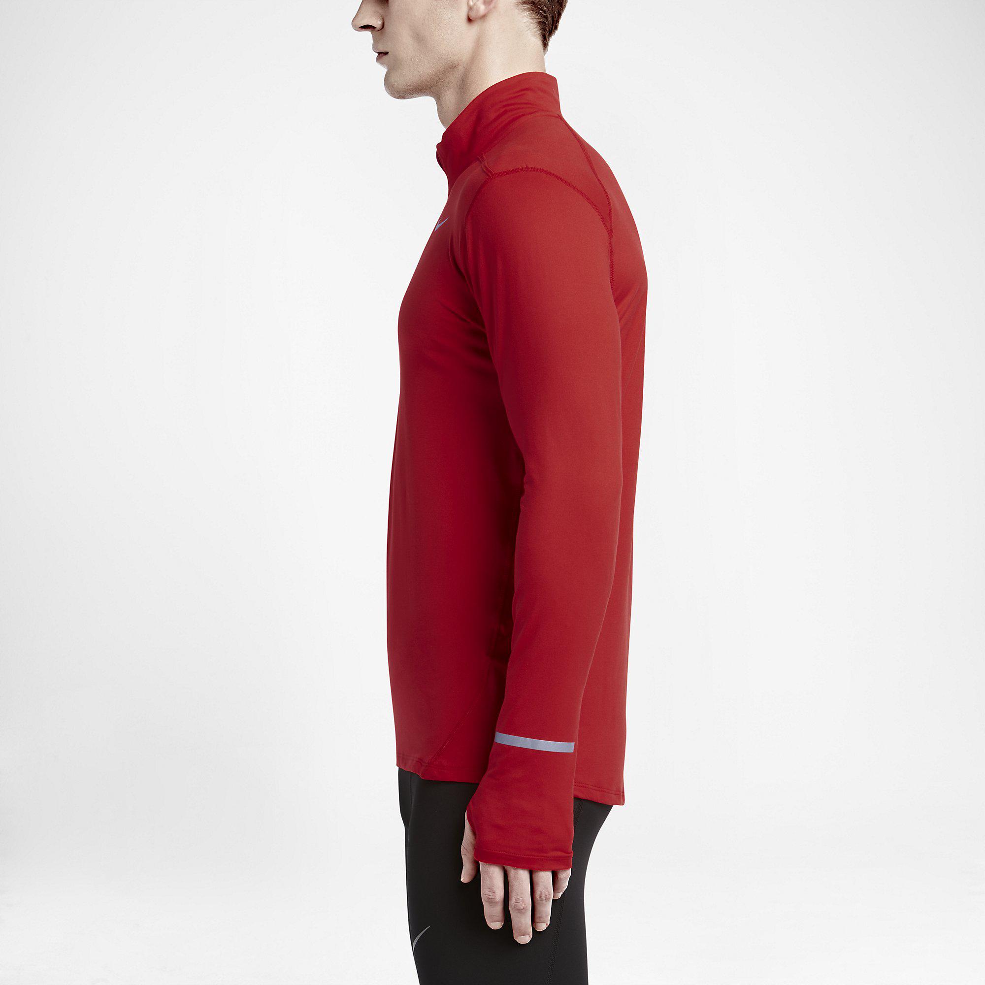 Nike Mens Dri-FIT Element Half-Zip Top - University Red - Tennisnuts.com