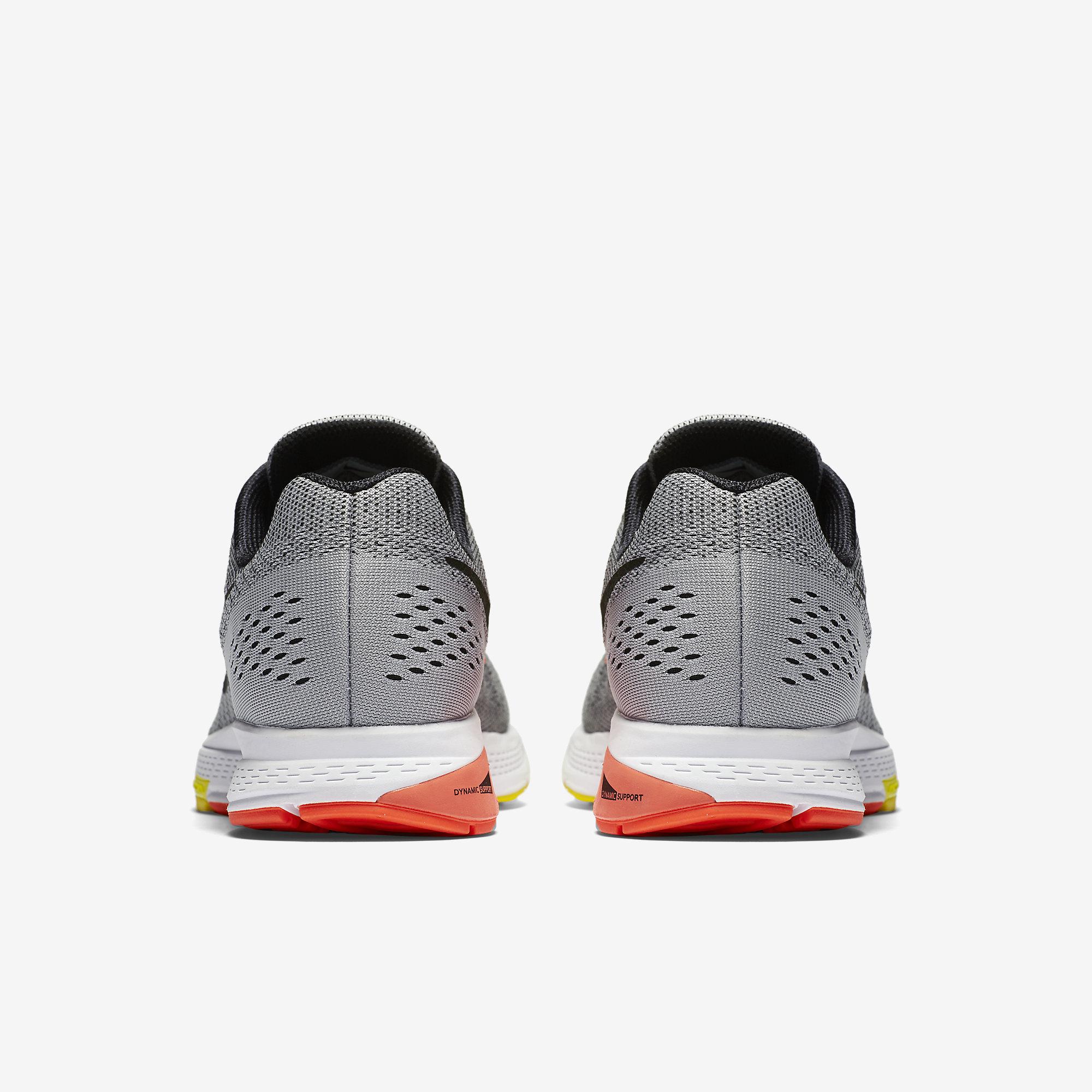 Nike Mens Air Zoom Structure 19 Running Shoes - Grey/Yellow ...