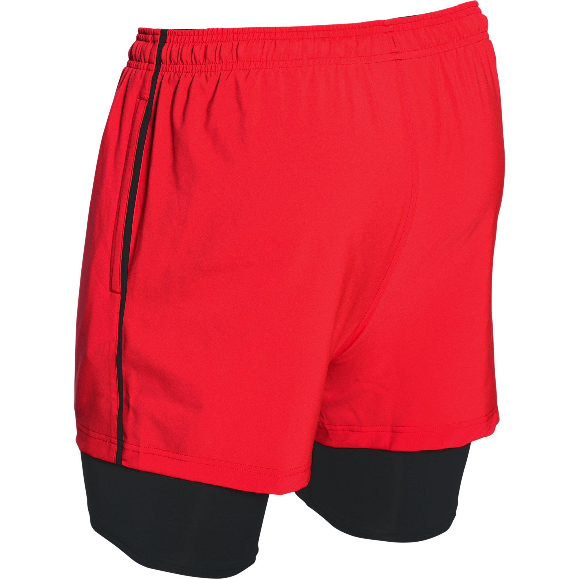 Under Armour Mens Mirage 2in1 Shorts - Rocket Red - Tennisnuts.com