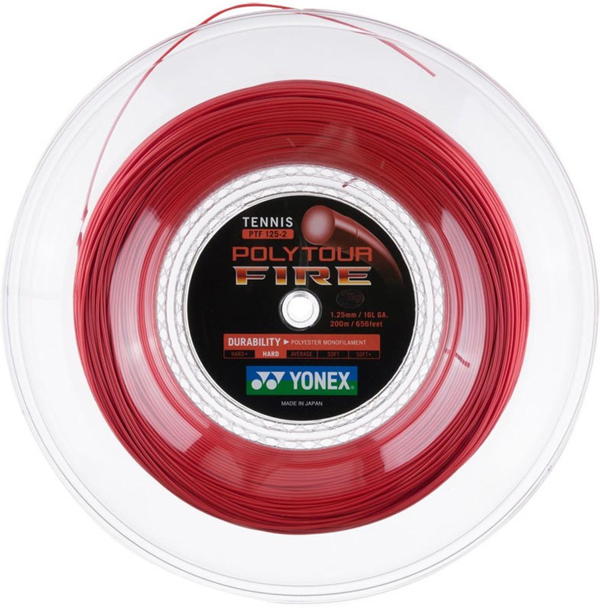 Yonex PolyTour Fire 200m Tennis String Reel - Red - Tennisnuts.com