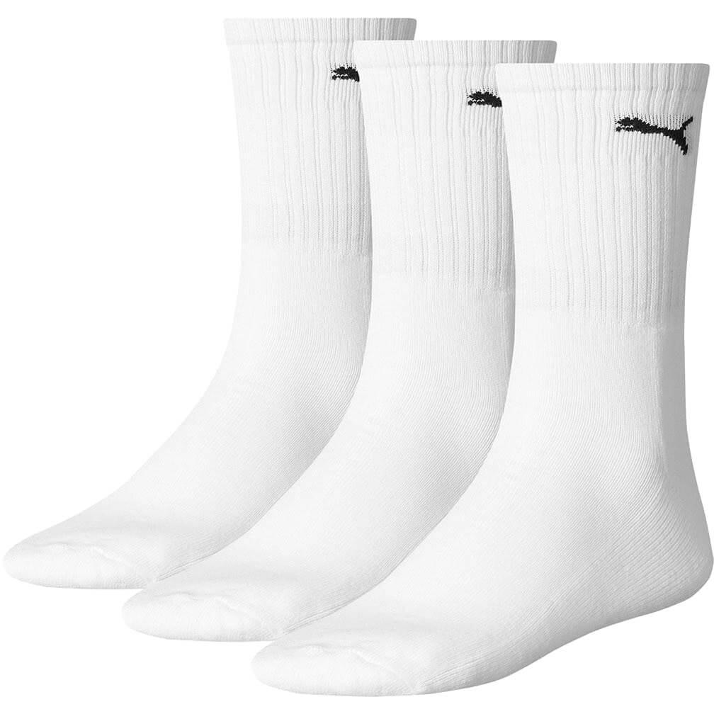 Puma Crew Socks (3 Pairs) - White - Tennisnuts.com
