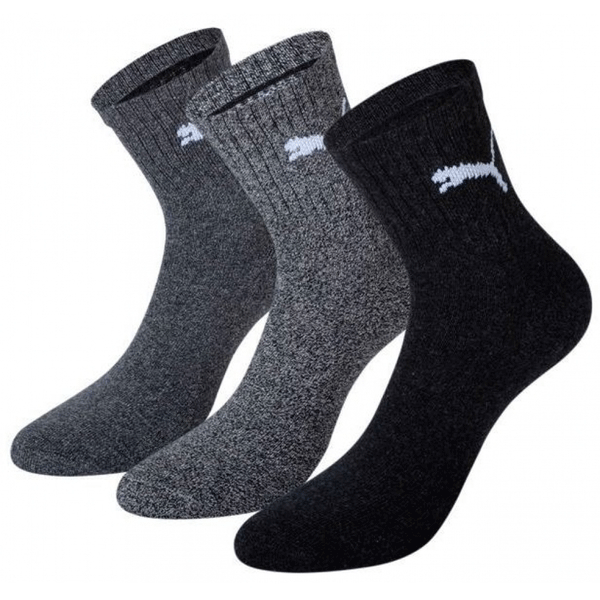 Puma Short Crew Socks (3 Pairs) - Grey - Tennisnuts.com