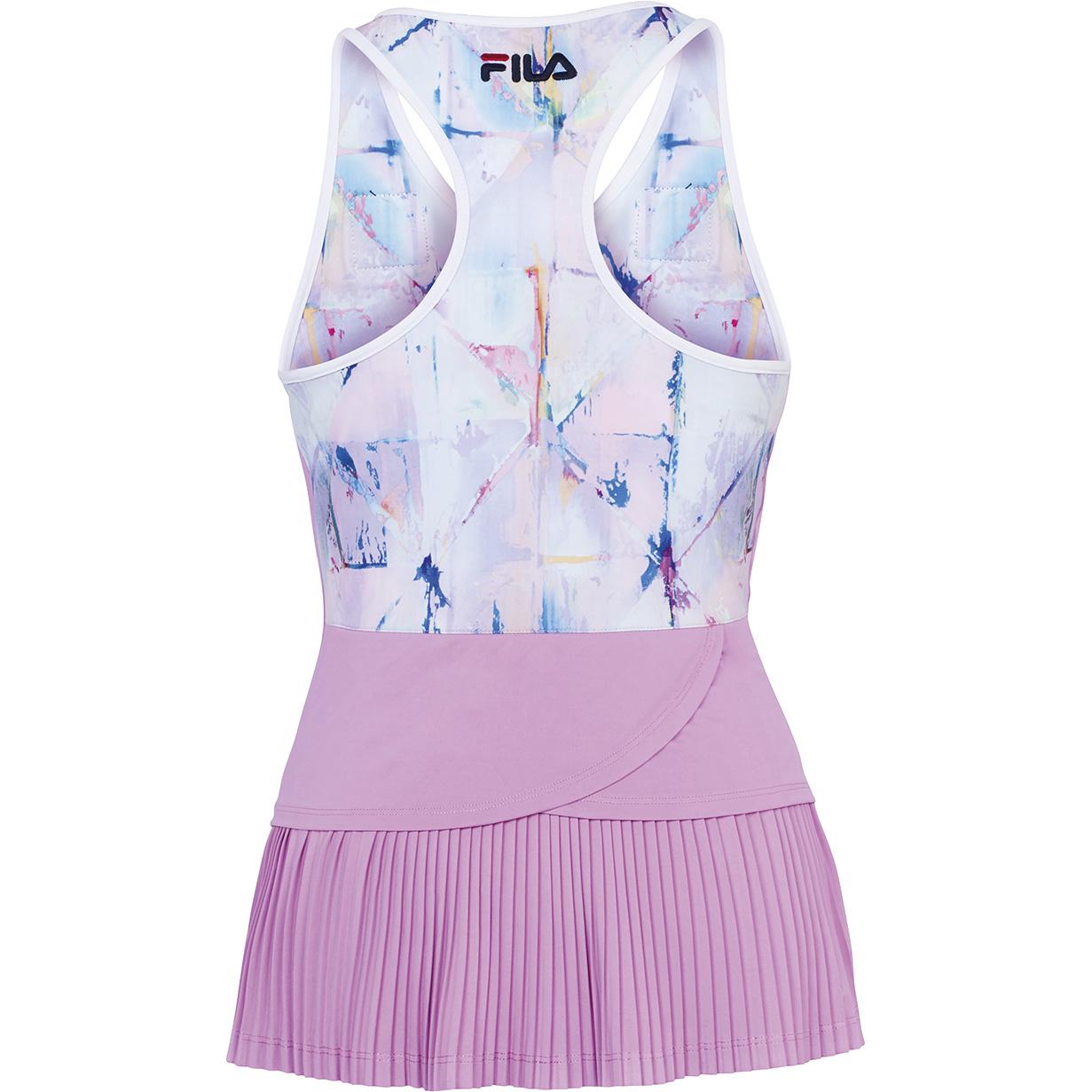 Fila Womens Elite Pleated Back Tank - Lilac/Multi-Coloured - Tennisnuts.com
