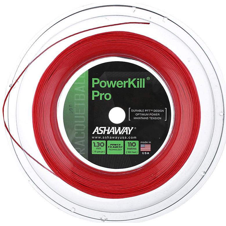Ashaway Powerkill Pro 16 Racketball String 110m Reel - Red - Tennisnuts.com