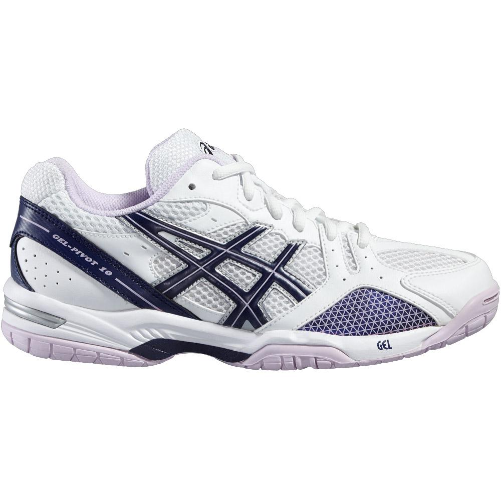 Asics Womens GEL-Pivot 10 Indoor Court Shoes - White/Indigo Blue - Tennisnuts.com