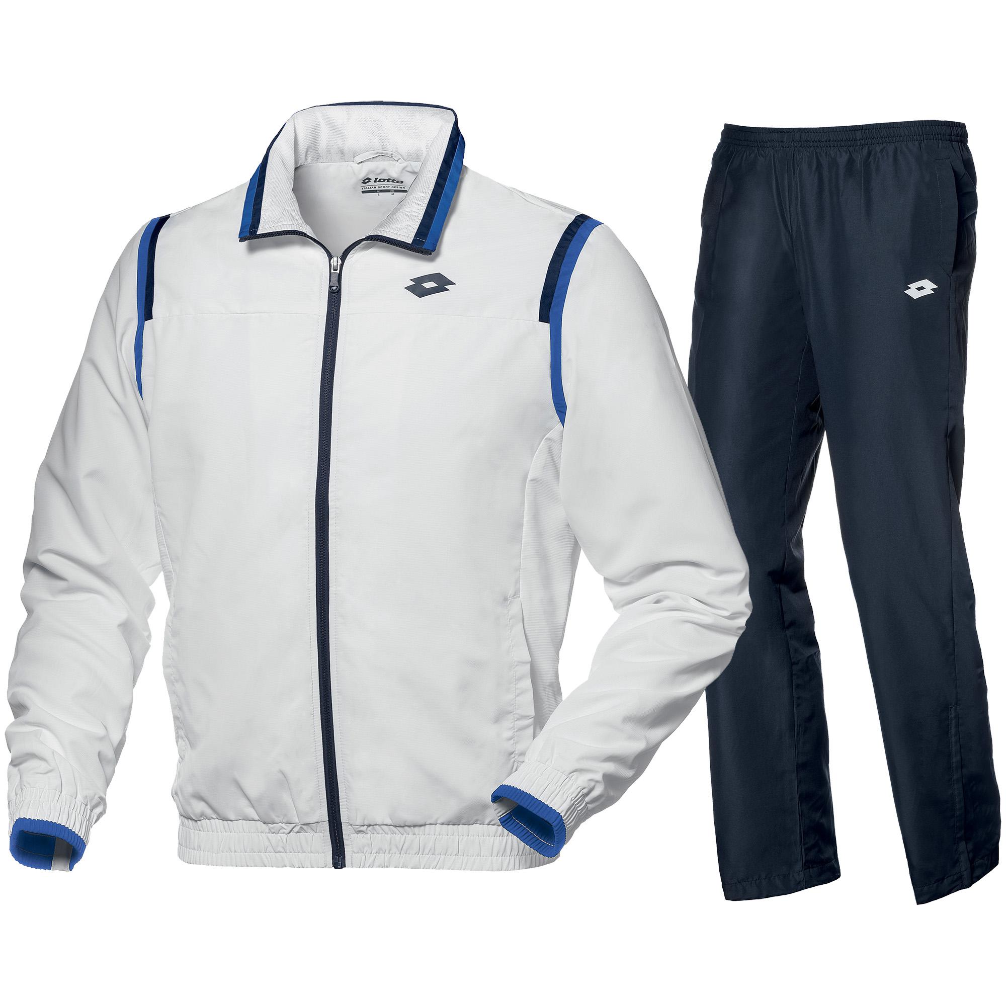 Lotto Mens Aydex DB Tracksuit - White/Blue Bird - Tennisnuts.com